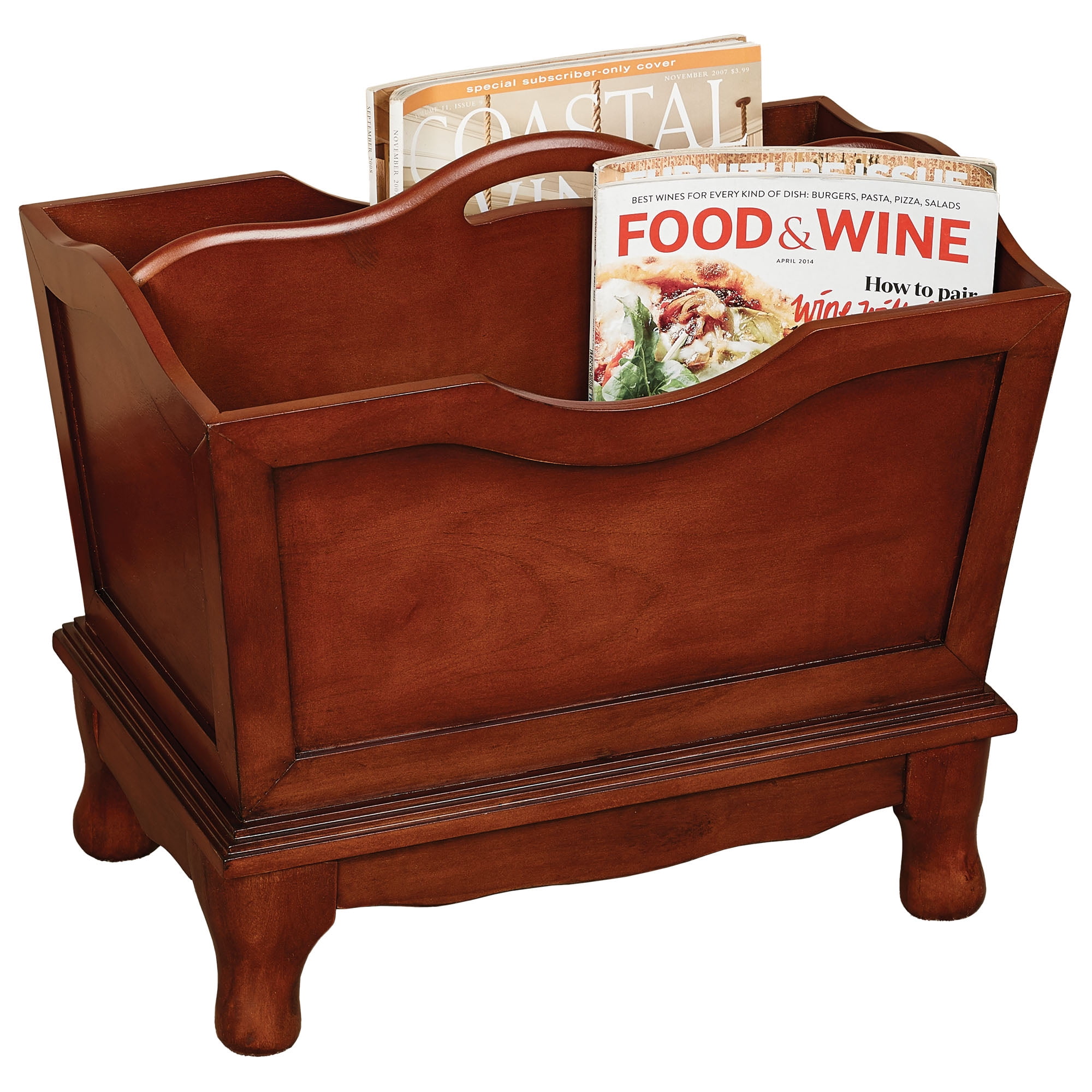 Magnificent Lyndhurst Wooden Magazine Rack Classic Cherry 18”Wx11.5 ...