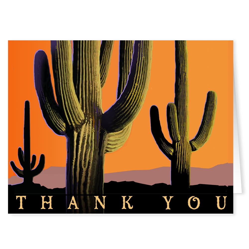 Magnificent Saguaro Cactus Thank You Note Cards - 10 Boxed Set Note ...