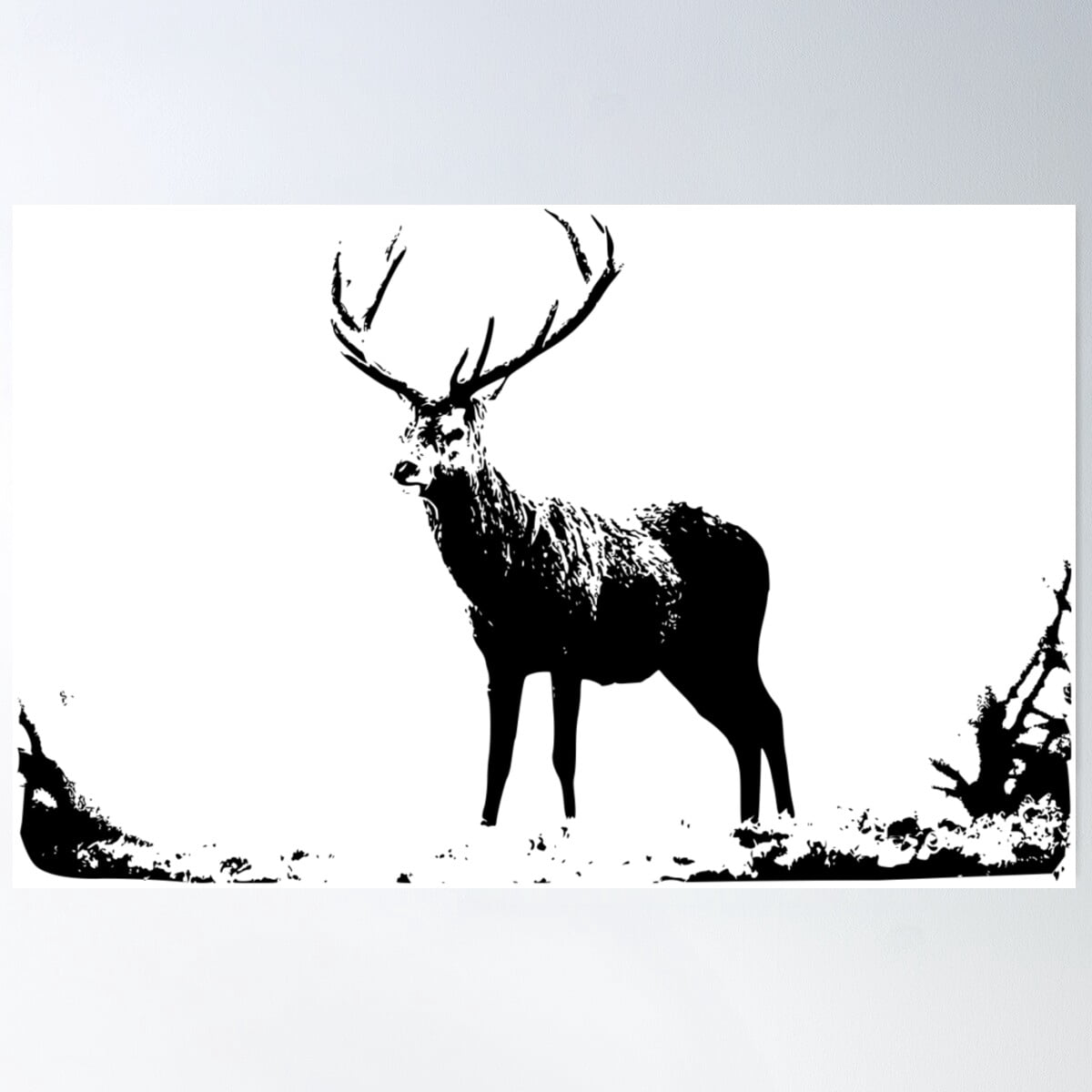 Magnificent Stag Poster Wall Art, Modern Wall Decor For Living Room ...