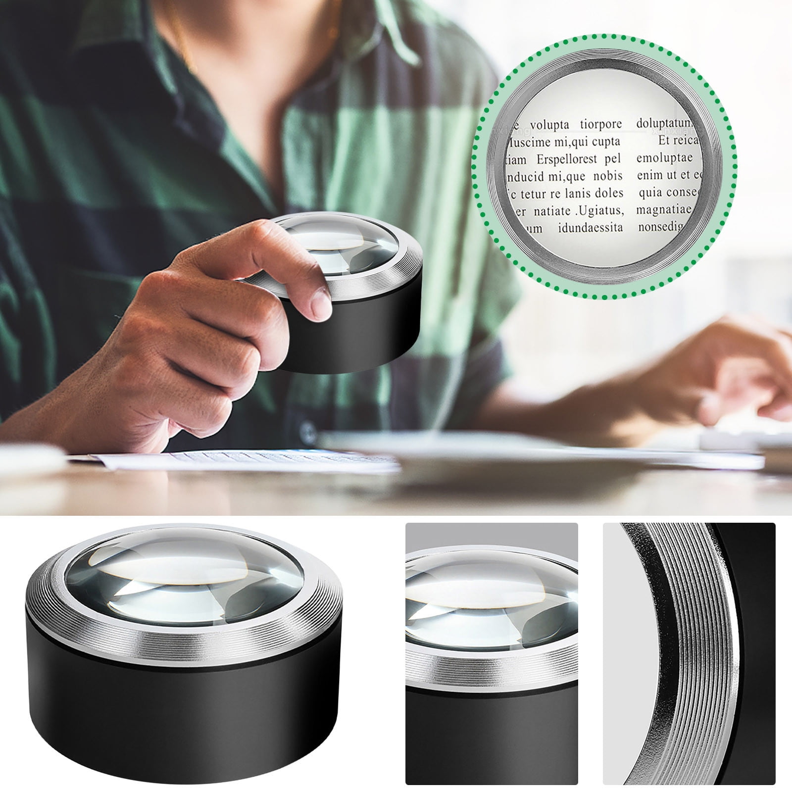 Magnifier Glass with Light, Small Handheld Light Magnifier, Five Times ...