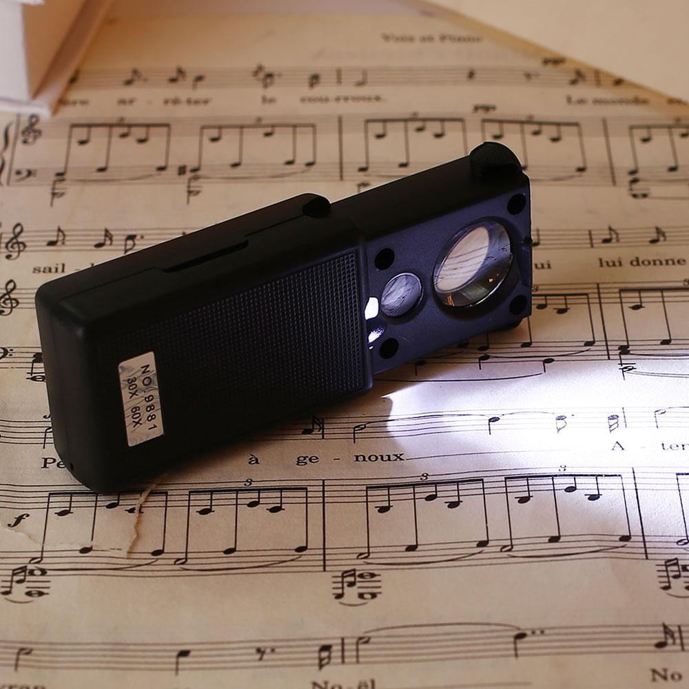 Magnifier Pocket LED Magnifying Glass Jewellery Magnifier Microscope ...