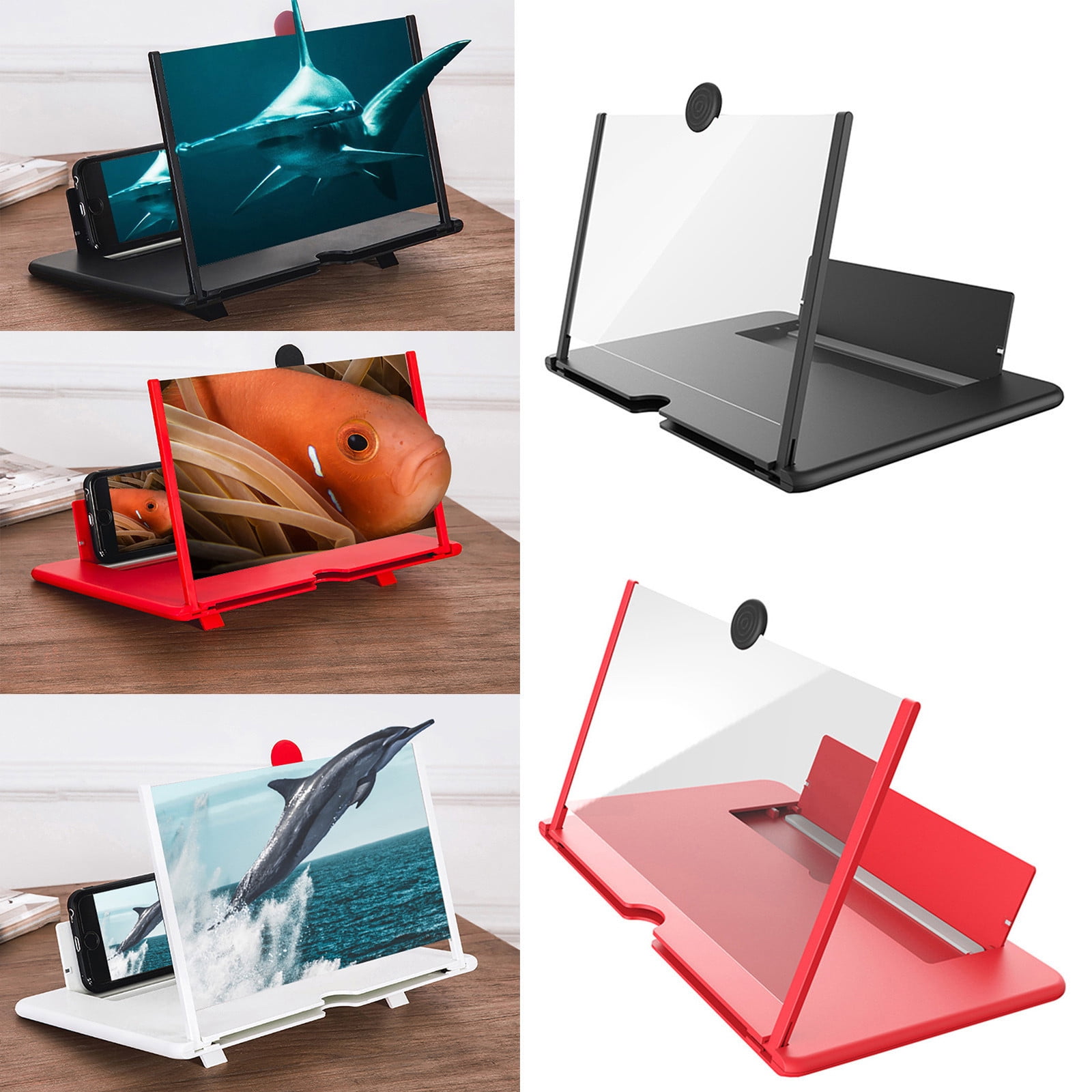 Magnifier Screen Amplifier, 14-Inch Stereo Desk Stand, Durable Plastic ...