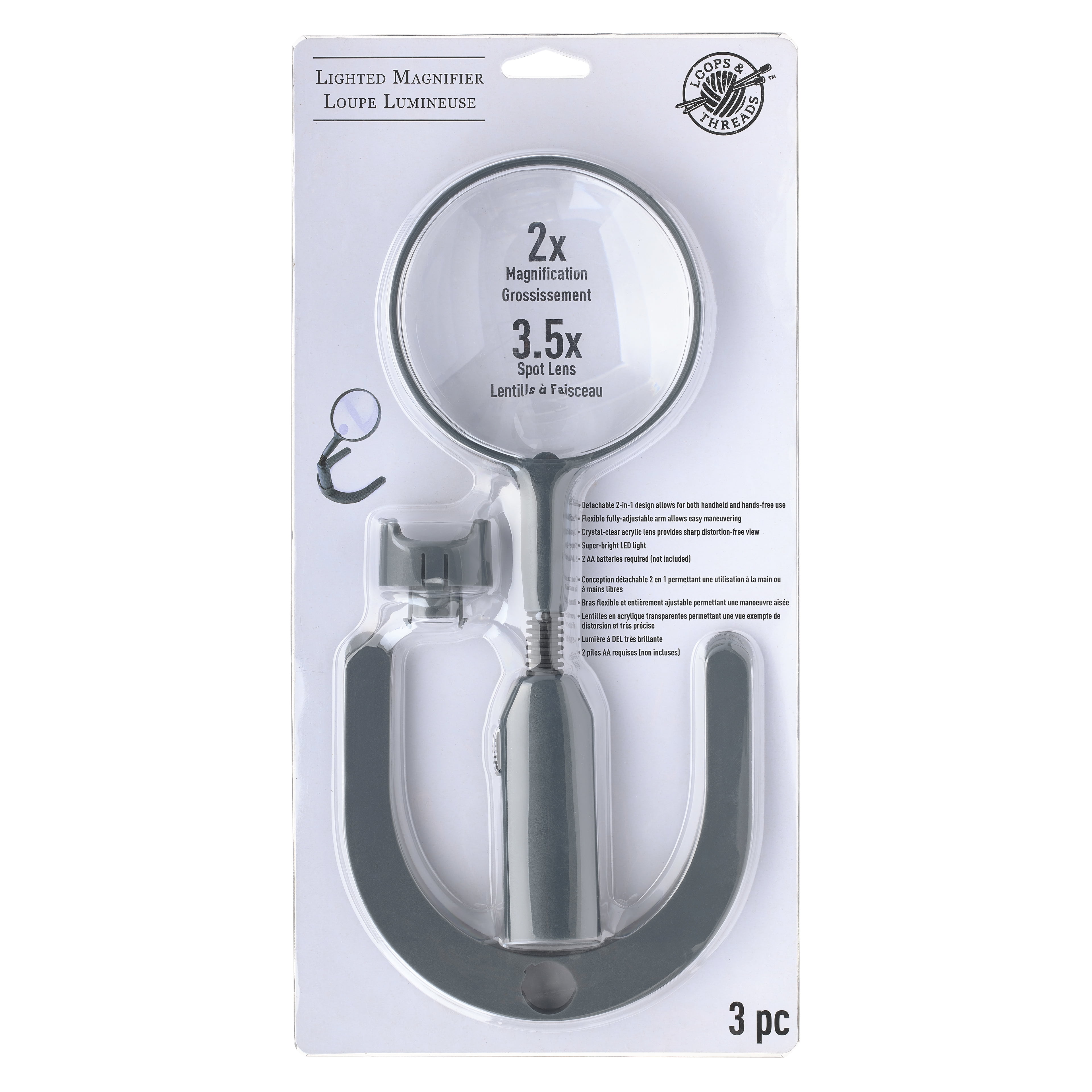 Magnifier Stand with Lamp by Loops & Threads® - Walmart.com