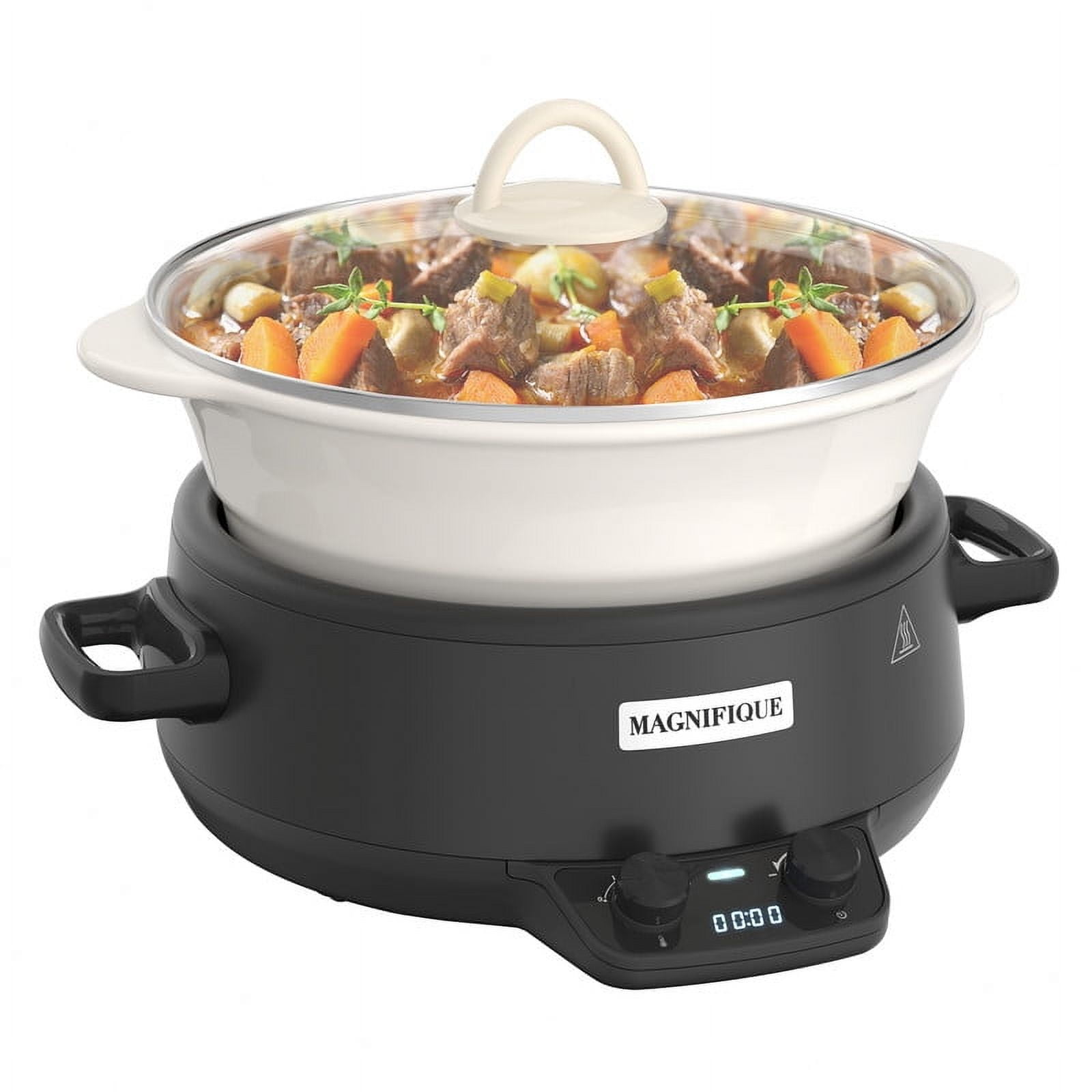Magnifique 5-Quart Slow Cooker with Stoneware Manual Warm Setting ...