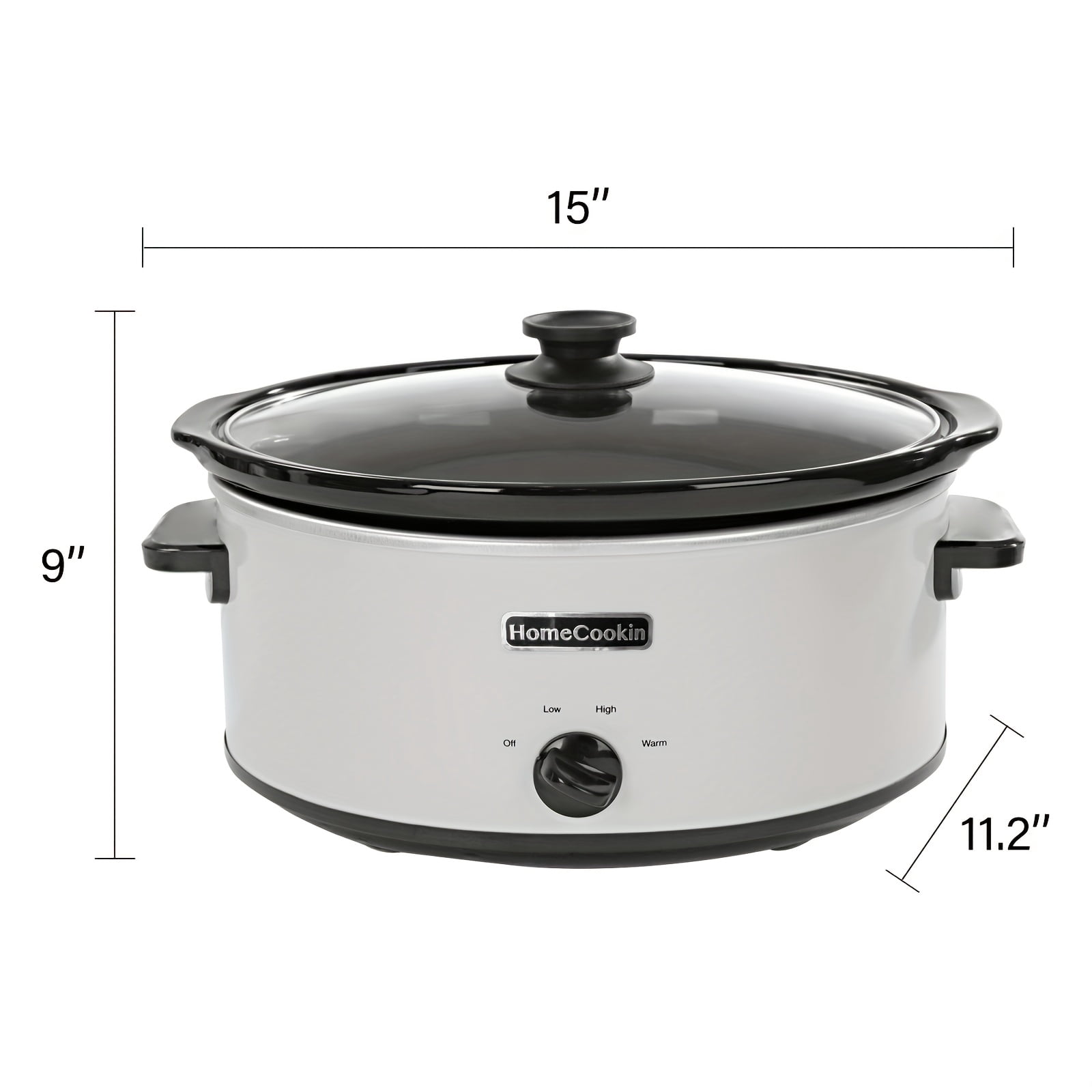 Magnifique 8-Quart Oval Manual Slow Cooker with 3 Cooking Modes (Low ...