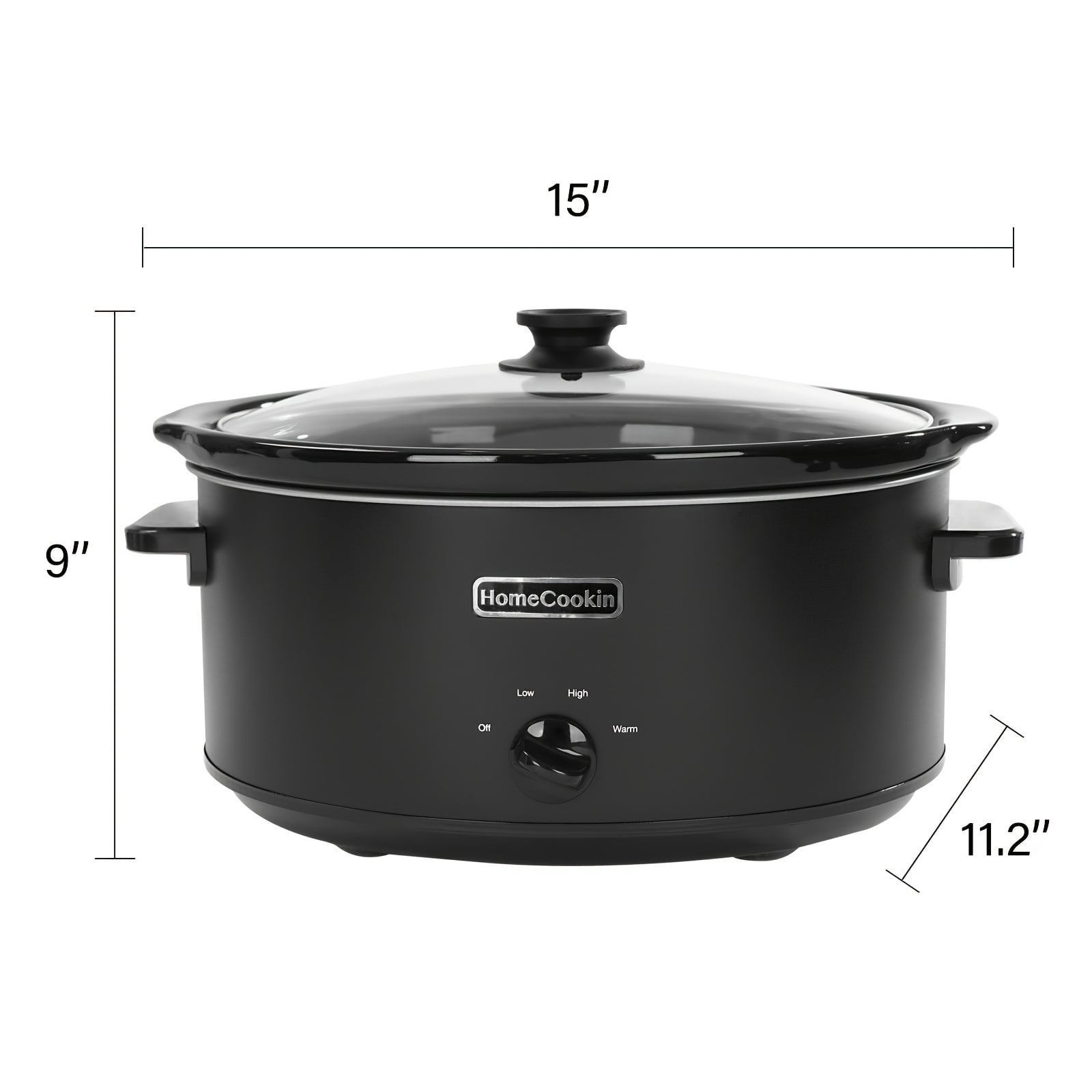 Magnifique 8-Quart Oval Manual Slow Cooker with 3 Cooking Modes (Low ...