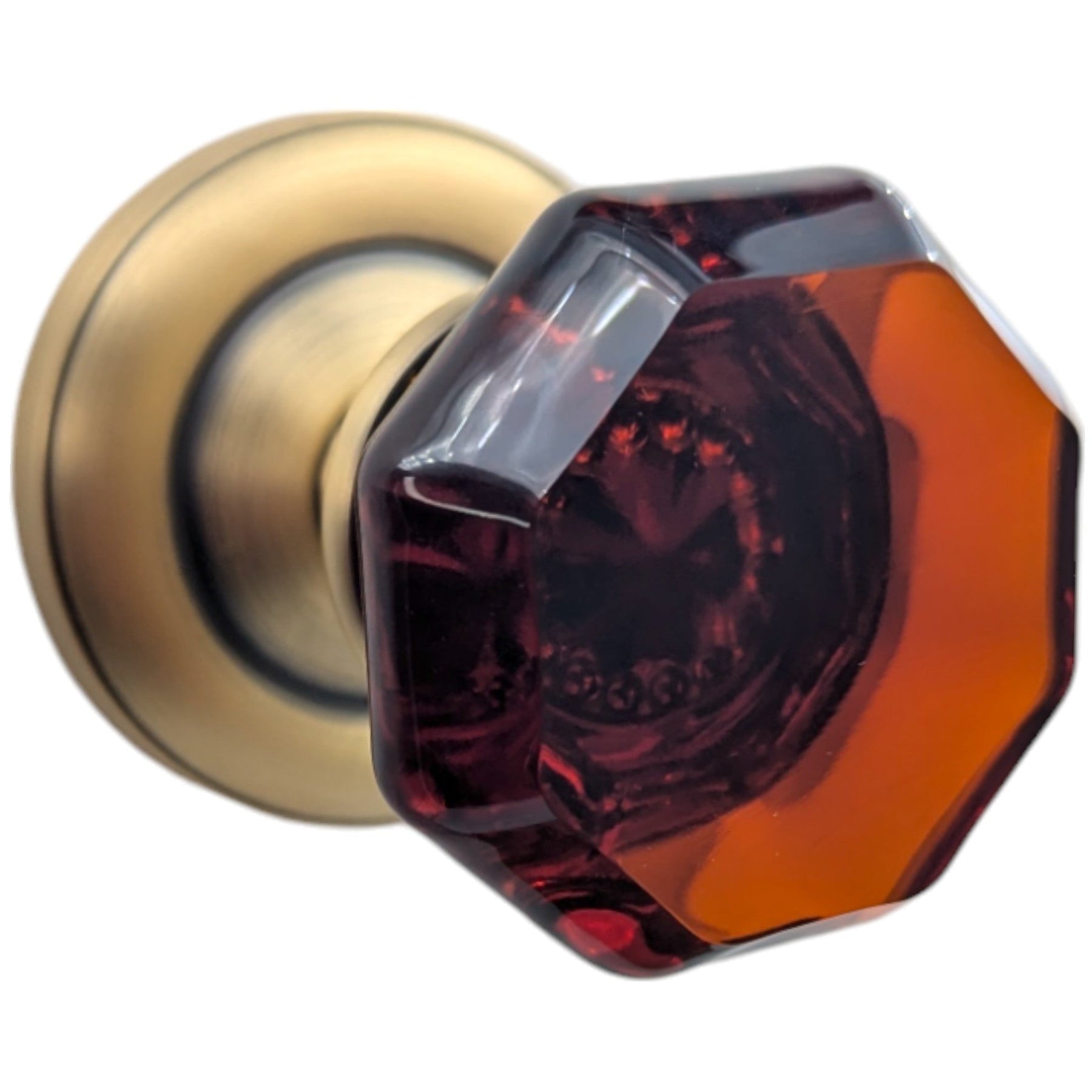 Magnifique Classic Door Set with Amber Glass Octagon Knobs (Antique ...