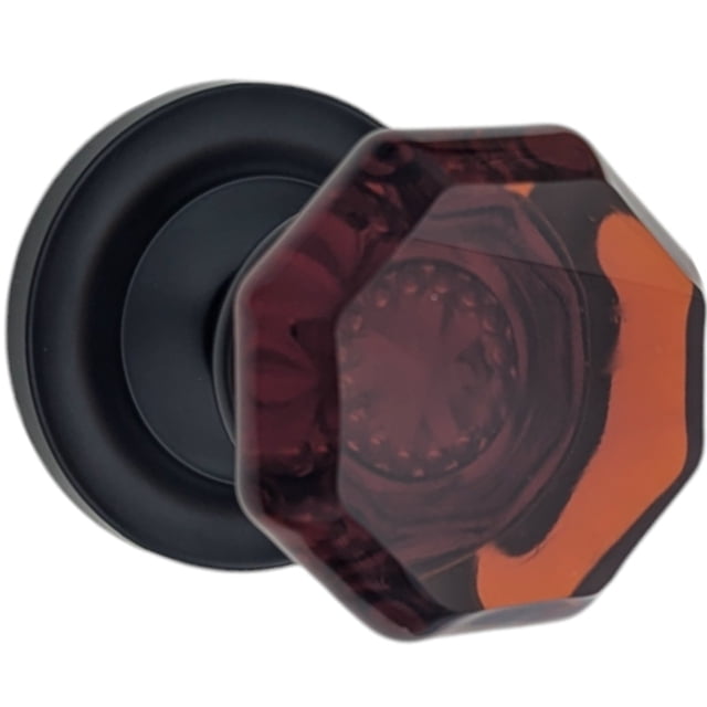 Magnifique Classic Door Set with Amber Glass Octagon Knobs (Oil Rubbed ...