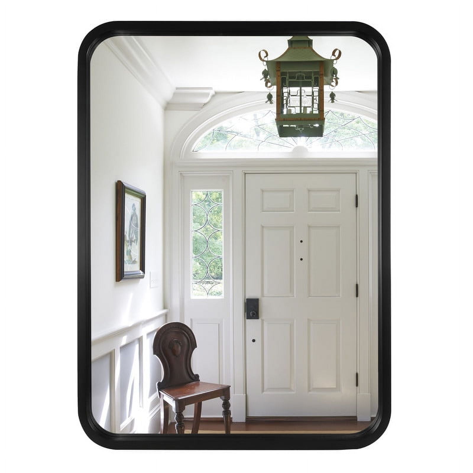 Magnifique Rectangle Arc Wall Mirror, 30x40, Black Wood Frame, Bathroom ...