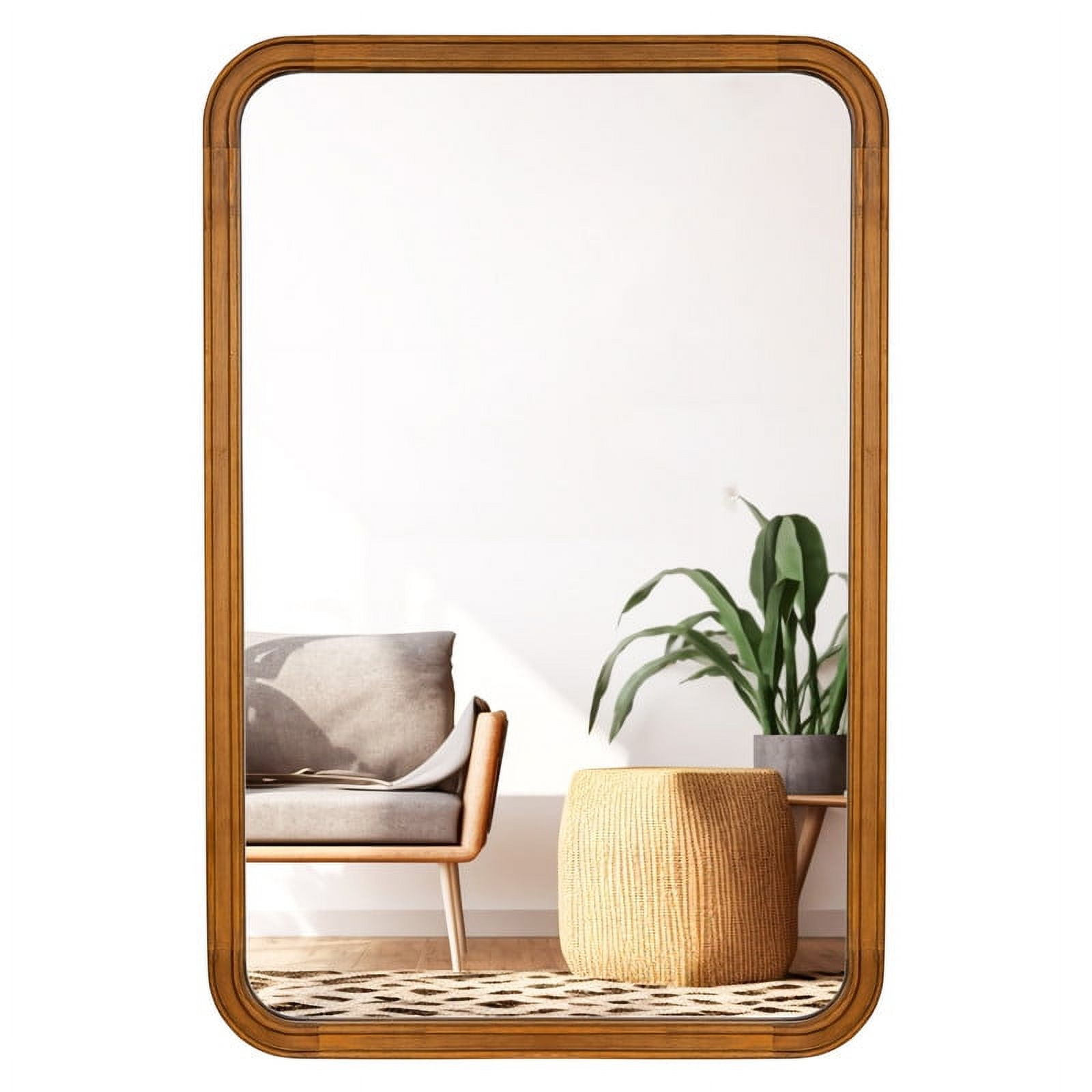 "Large Magnifique Farm Style Round Corner Wall Mirror, 30"" x 40 ...