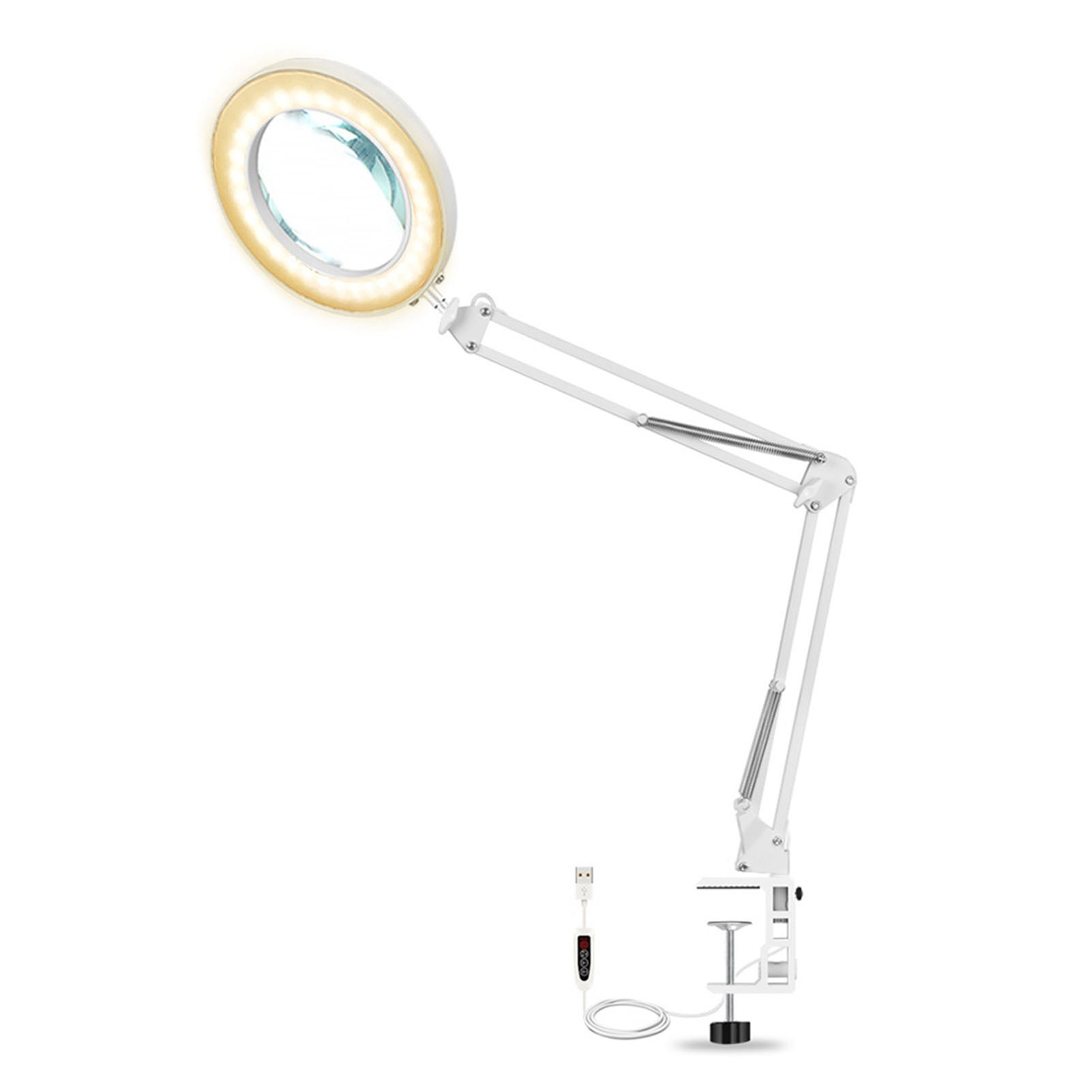 Magnifying Desk Lamp 5X Magnification 72 LED Beads 3 Light Modes ...