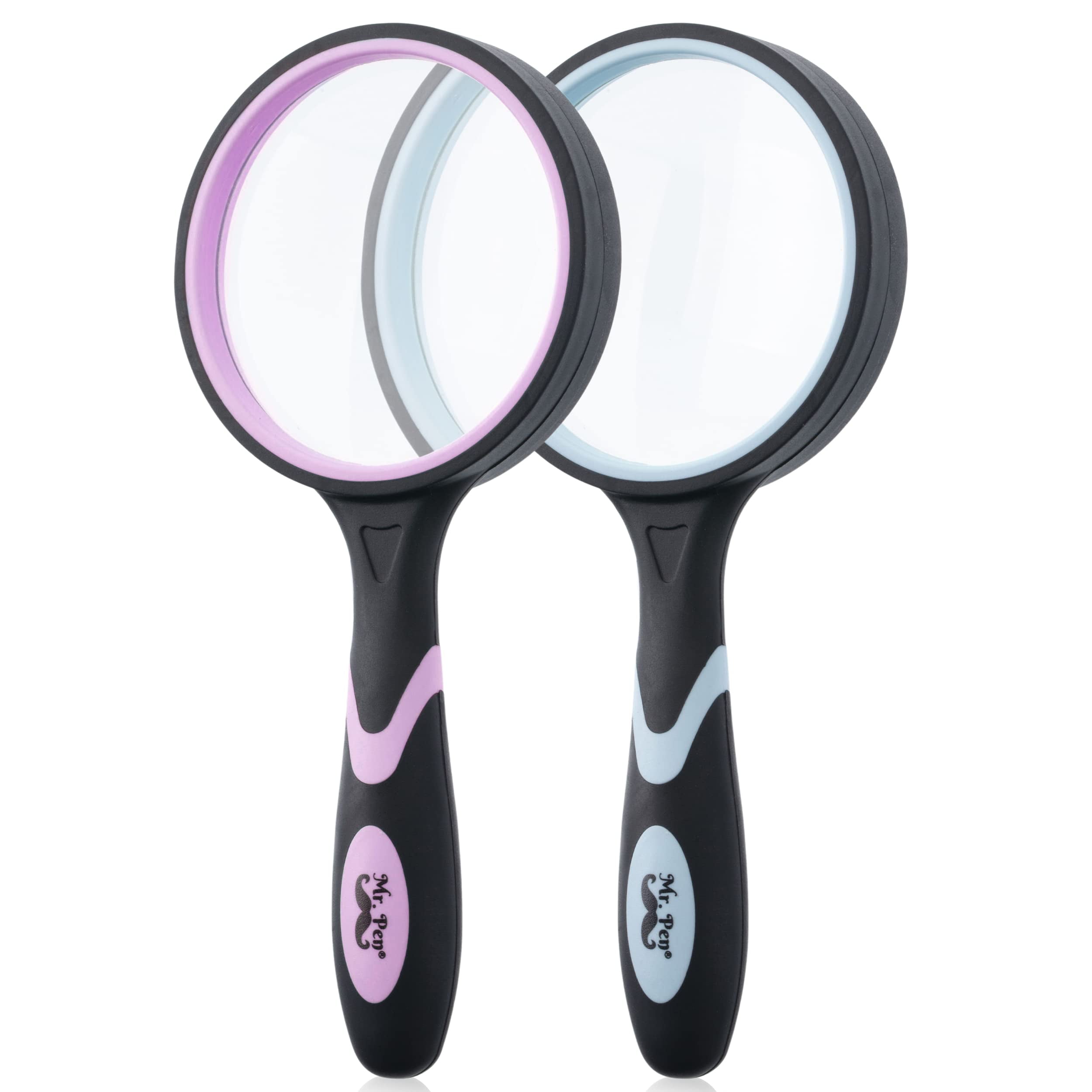 - Magnifying Glass, 2 Pack, 10X Magnifier, 75mm Glass Lens, Magnifying ...