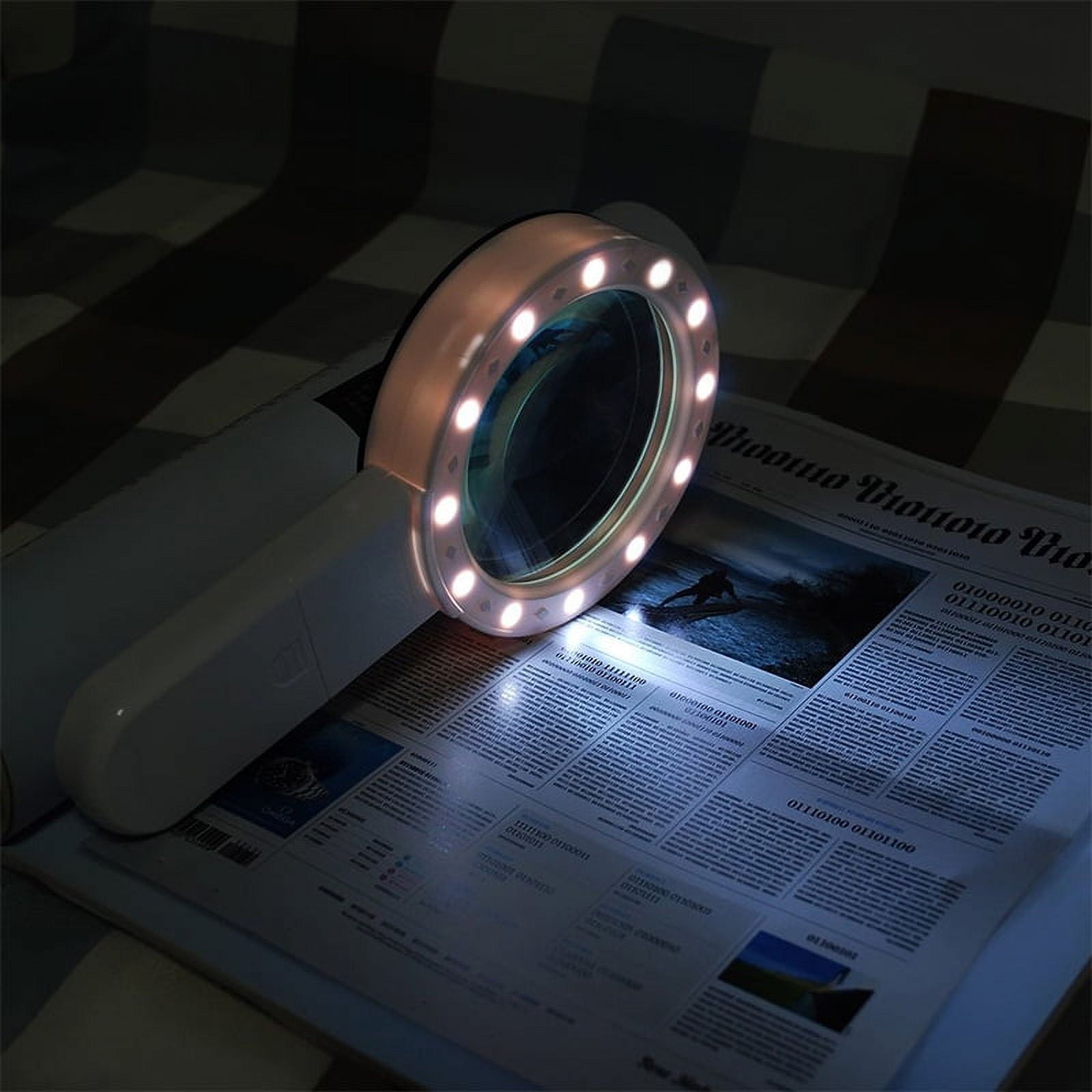 Magnifying Glass 20X, Large Magnifier with Light, LED Illuminated ...
