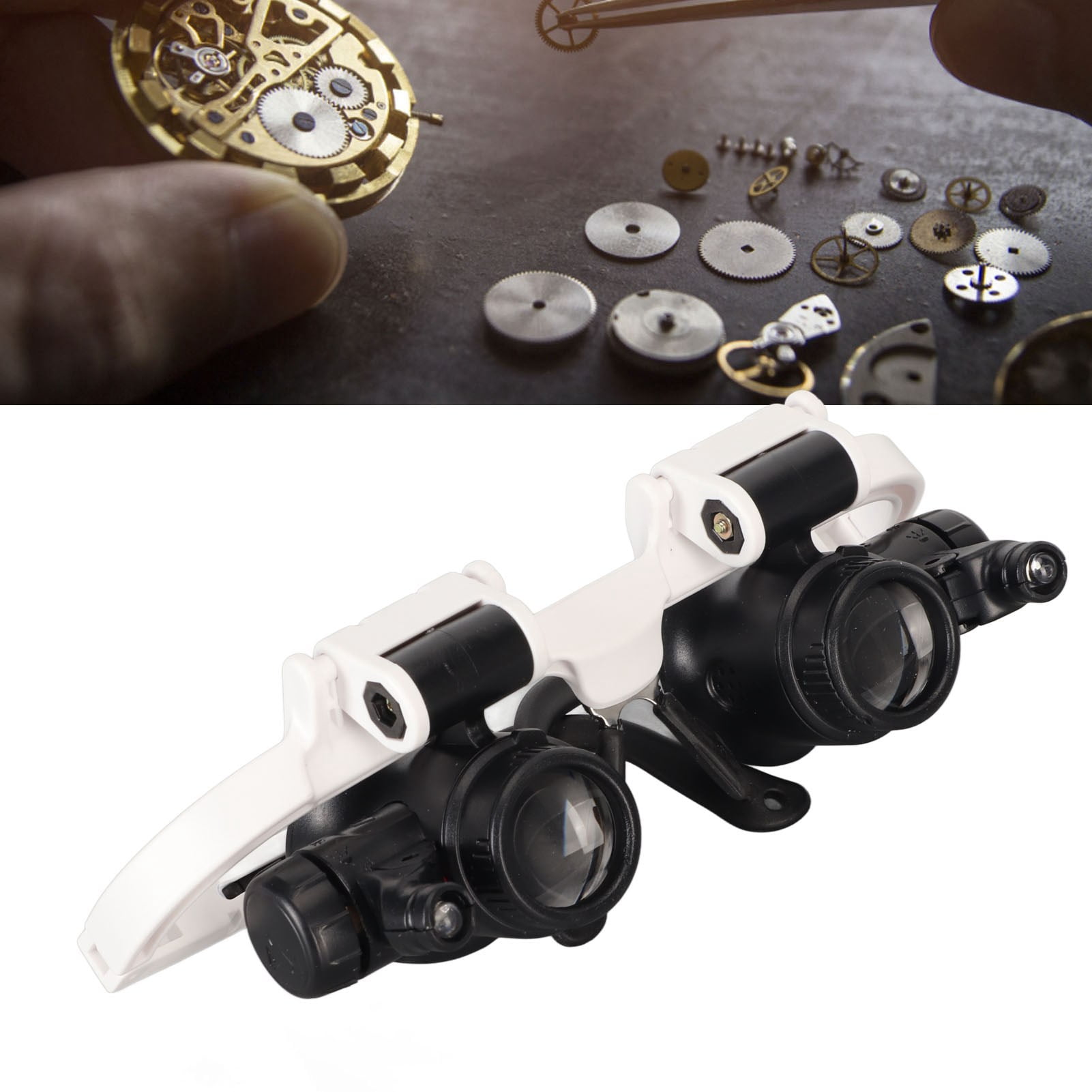 Magnifying Glass, ABS Plastic LED Headband Magnifying Glasses with 8x 15x 23x Magnification ...