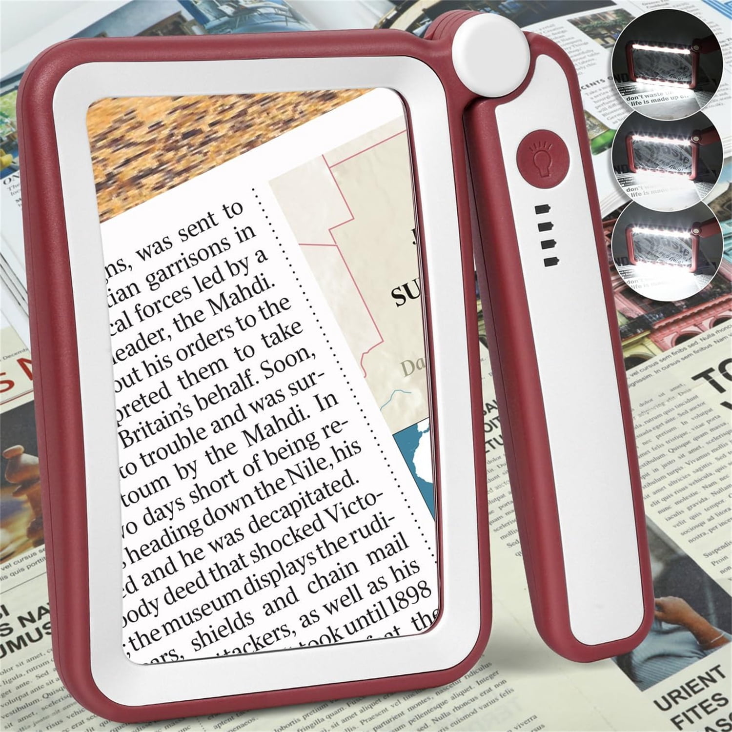 Magnifying Glass with Light, Rechargeable Large Page Magnifier for ...