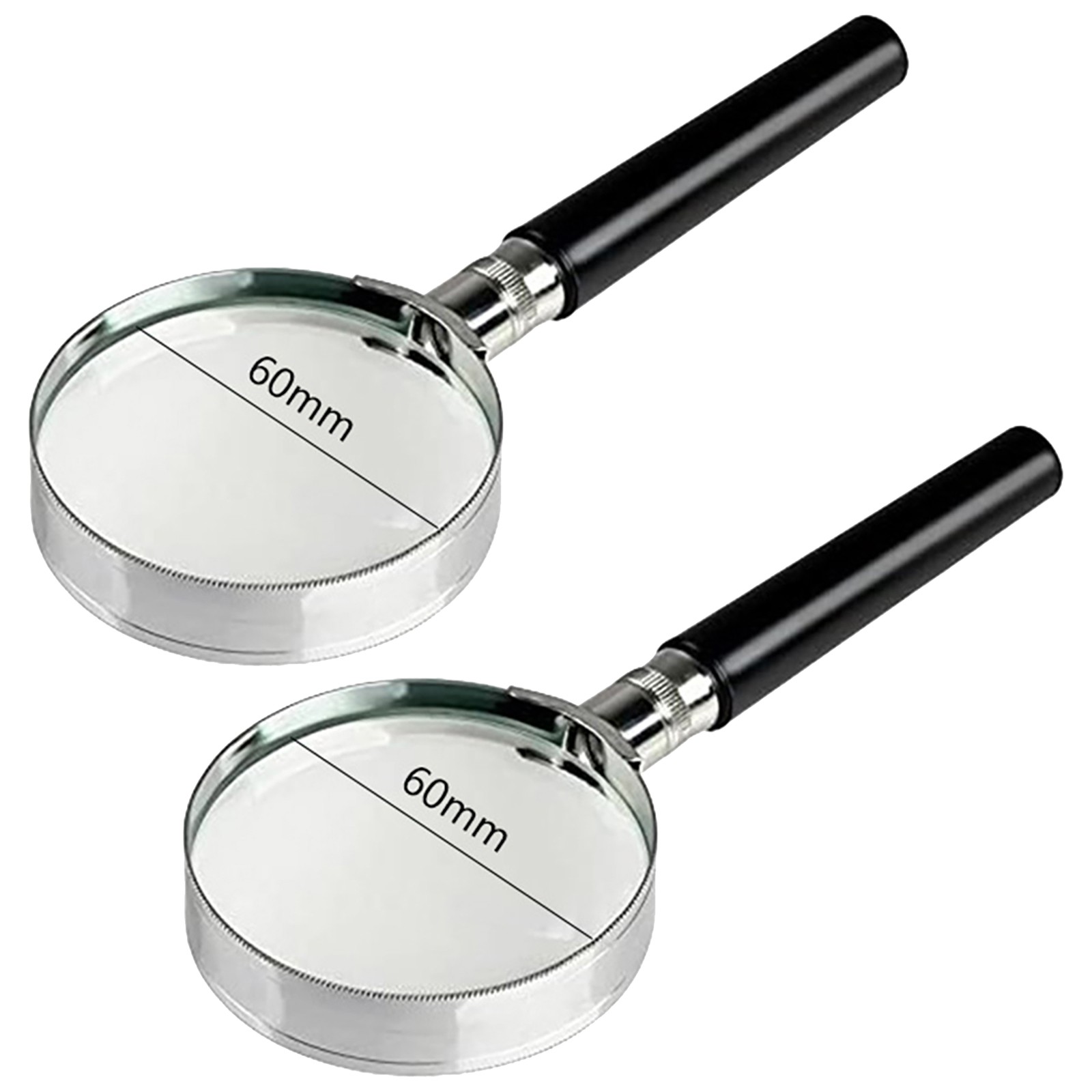 Magnifying Glass Set 5X Magnification Handheld Magnifier 60mm Lens ...