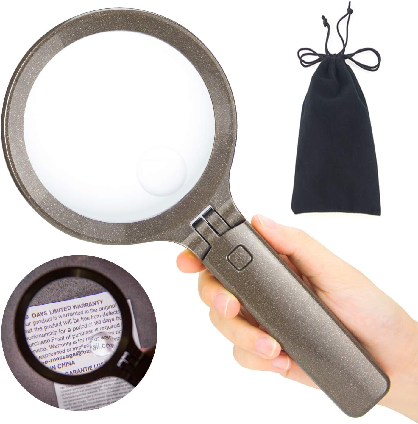Magnifying Glass With Light - 3X 5X Magnification, 3 Modes 16 LEDs ...