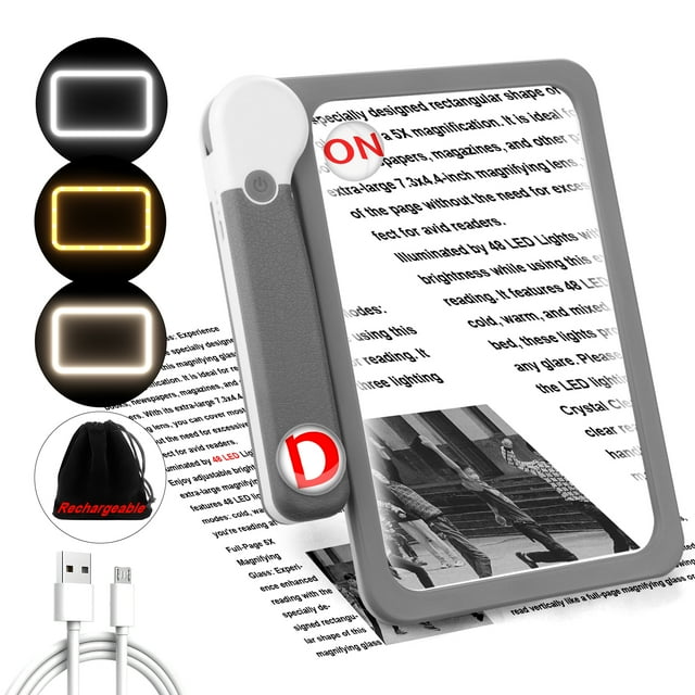 Magnifying Glass with 48 LED Lights Folding Handheld Magnifier for ...