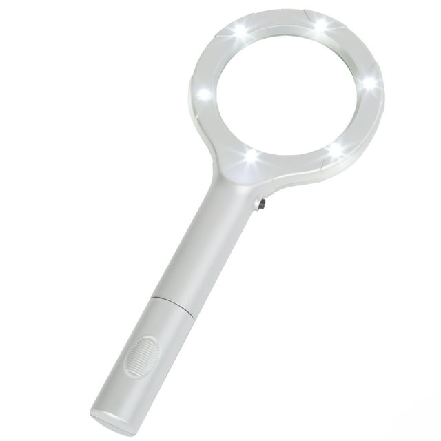 Magnifying Glass with LED Light, Lightweight Handheld Lighted 4x ...