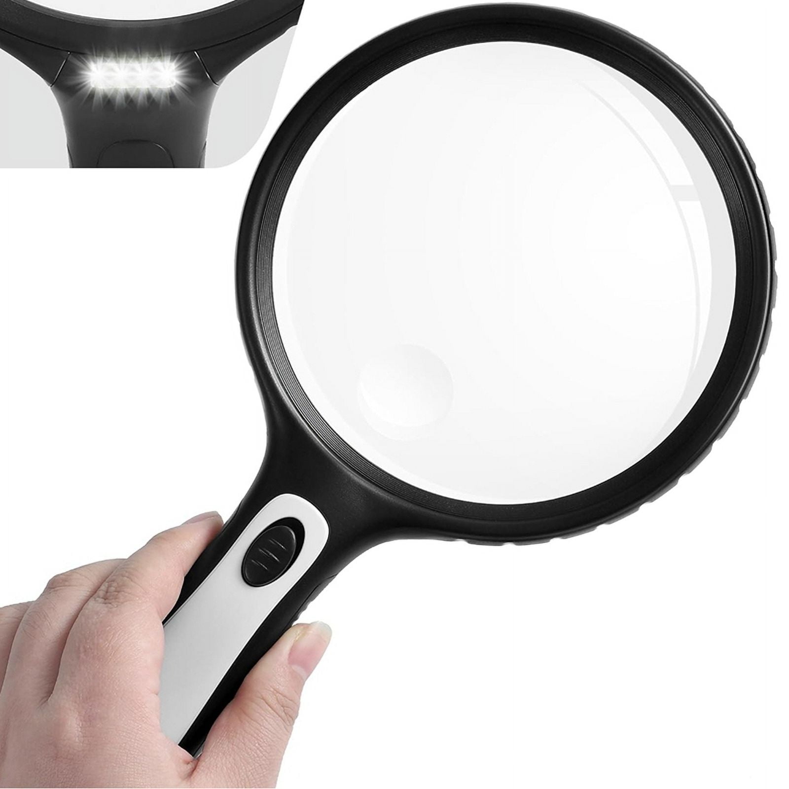 Magnifying Glass with Light,10x 20x Handheld Magnifying Glass with 4 ...