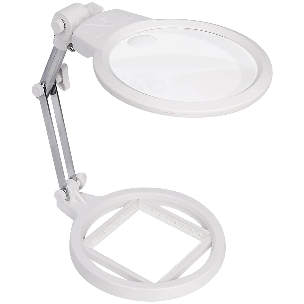Magnifying Glass with Light and Stand Desktop Magnifier Foldable ...