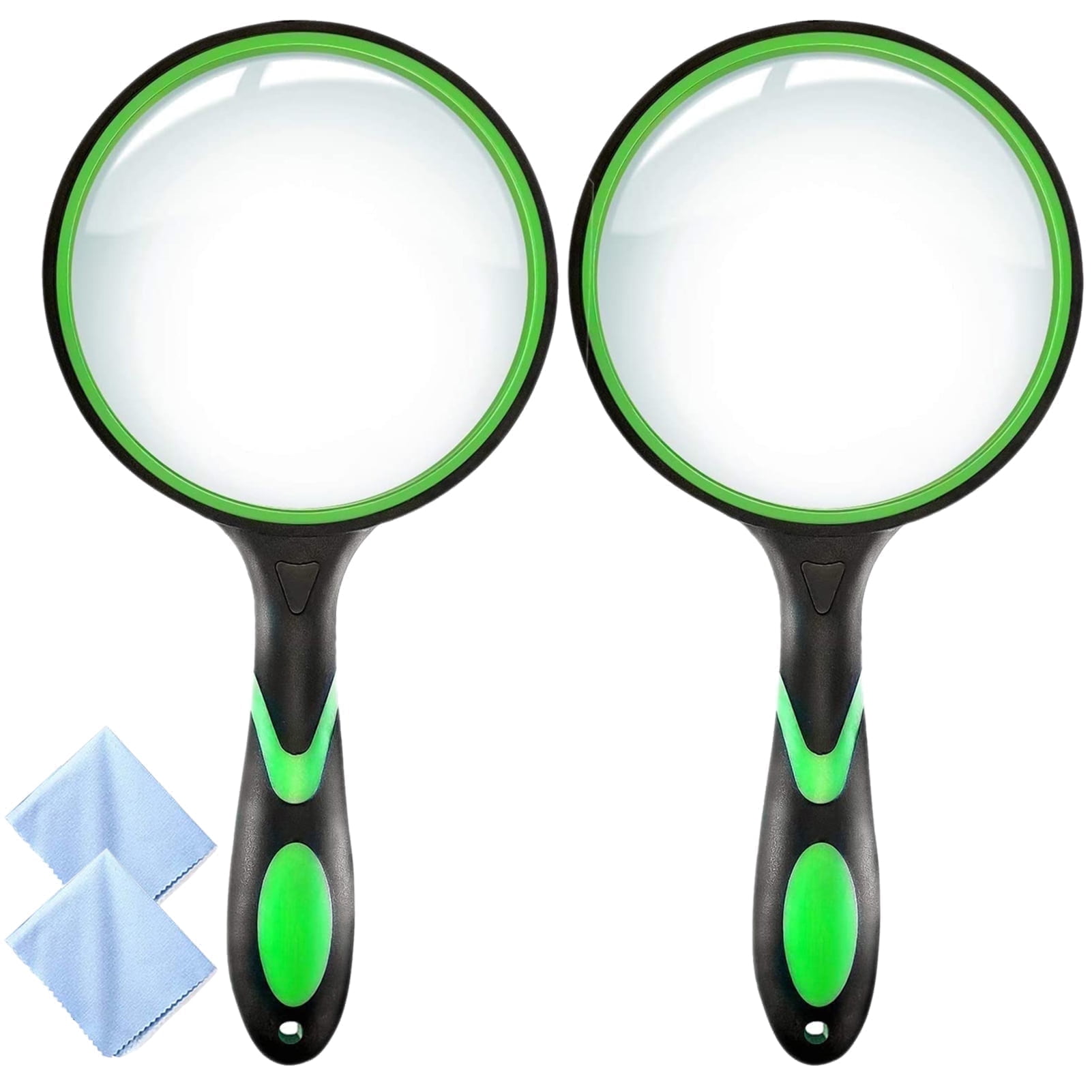 Nazano 2Pcs Magnifying Glass, Rubber Handheld Magnifying Glasses for ...