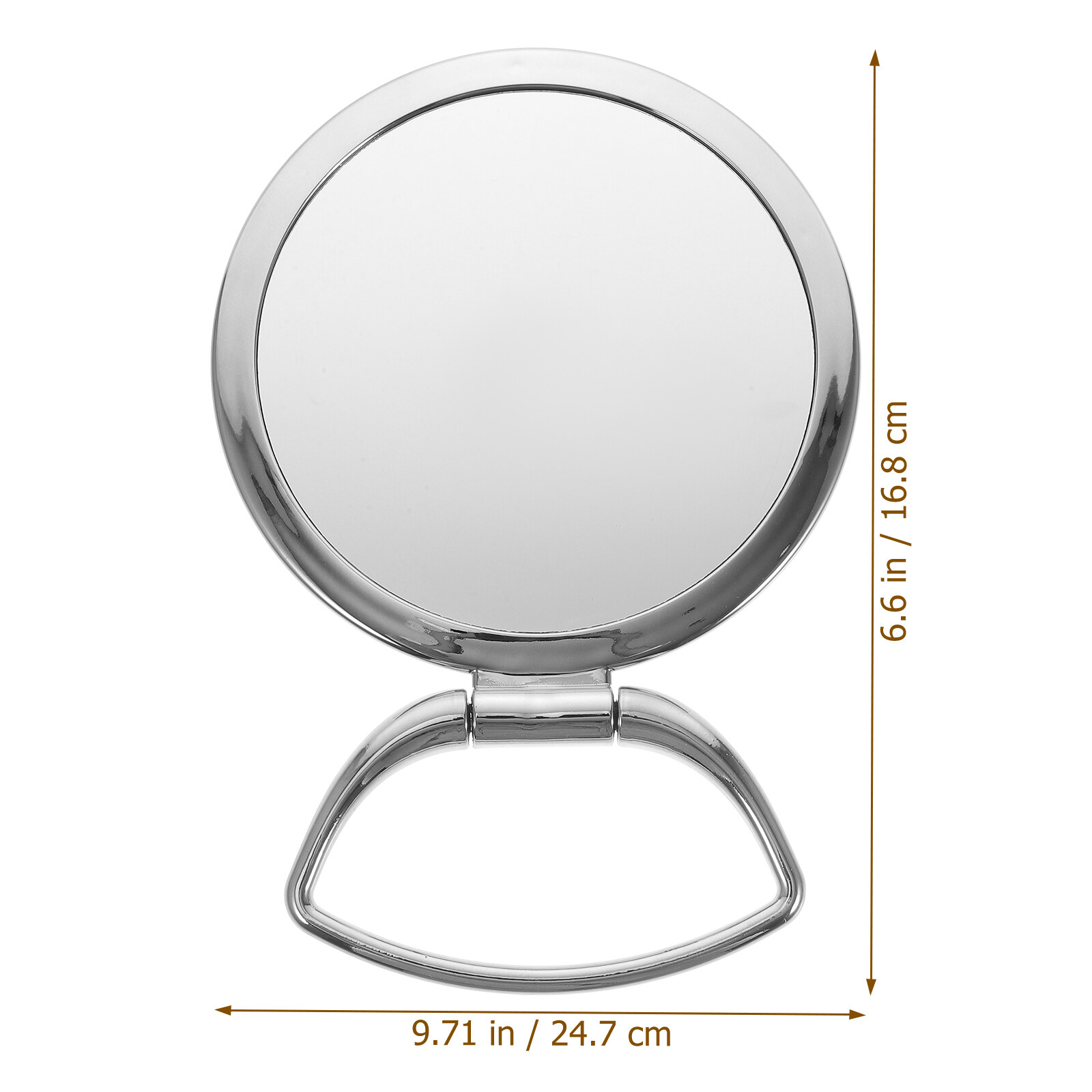 Raindrops Silver Double Sided Folding Handheld Mirror with Magnifying ...