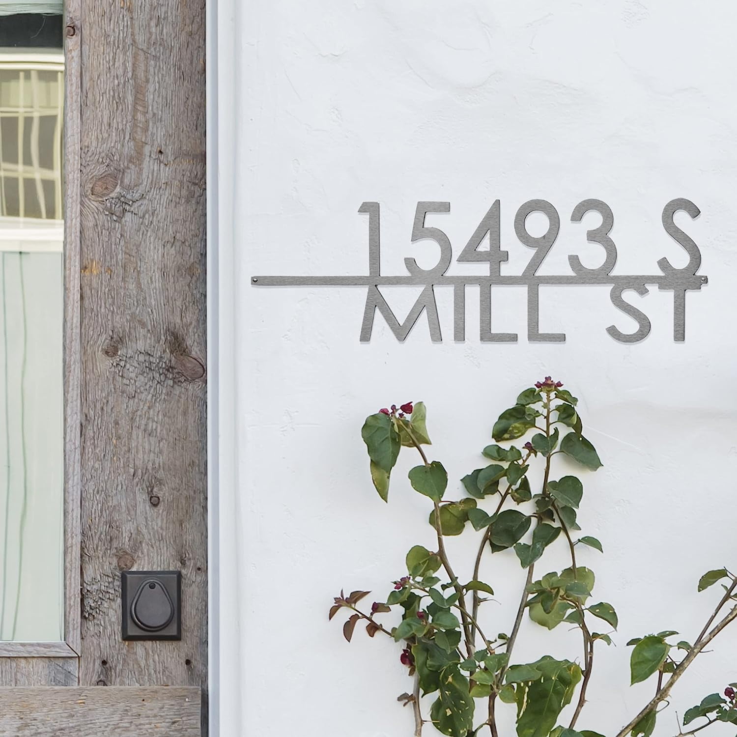 Magnolia Address Plaque - 12 Inch House Numbers For Outside Modern ...