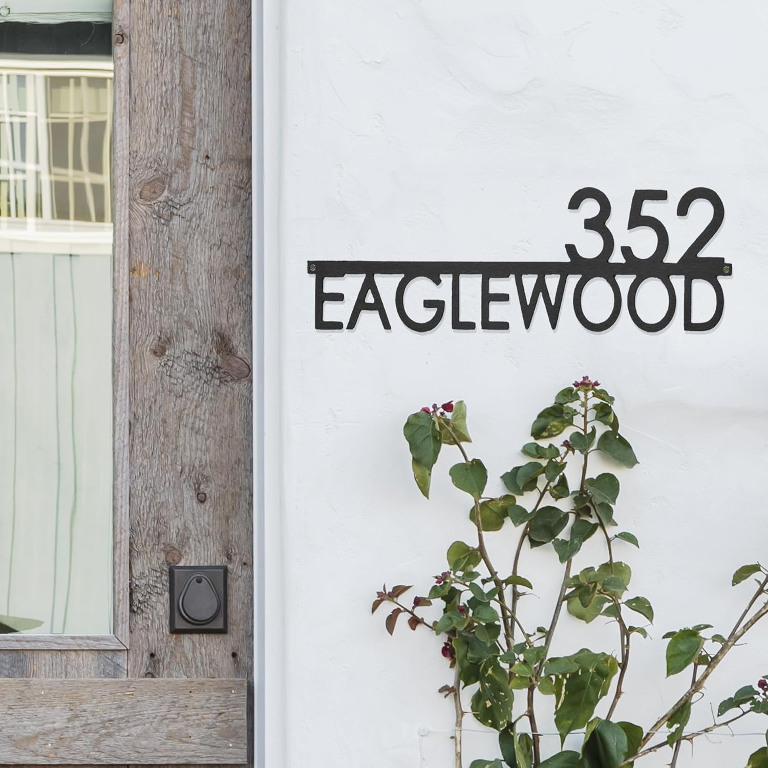 Magnolia Address Plaque - 12 inch House numbers for outside modern ...