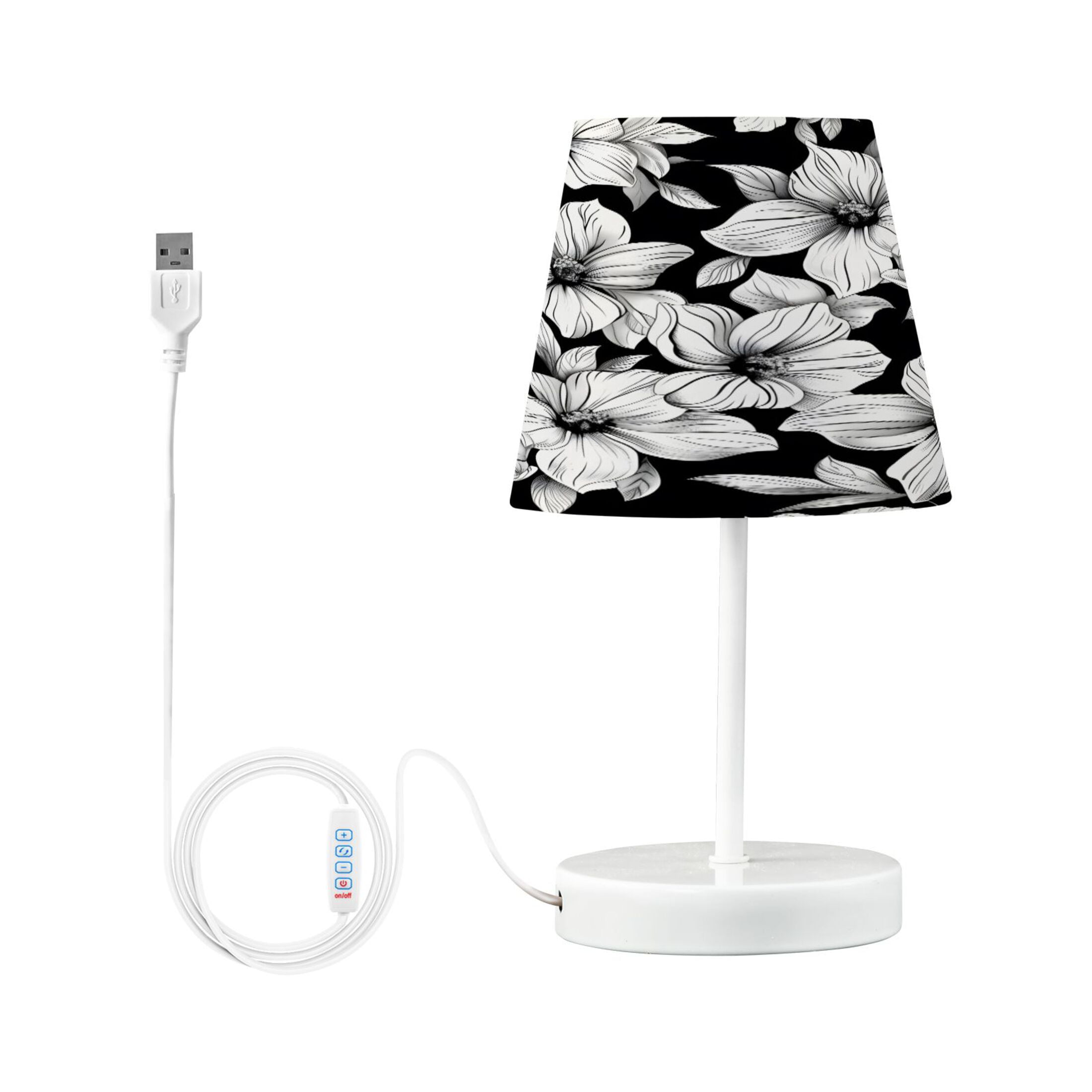 Magnolia Floral Flowers and Leaf Desk Lamp LED Table Nightstand Lamps ...