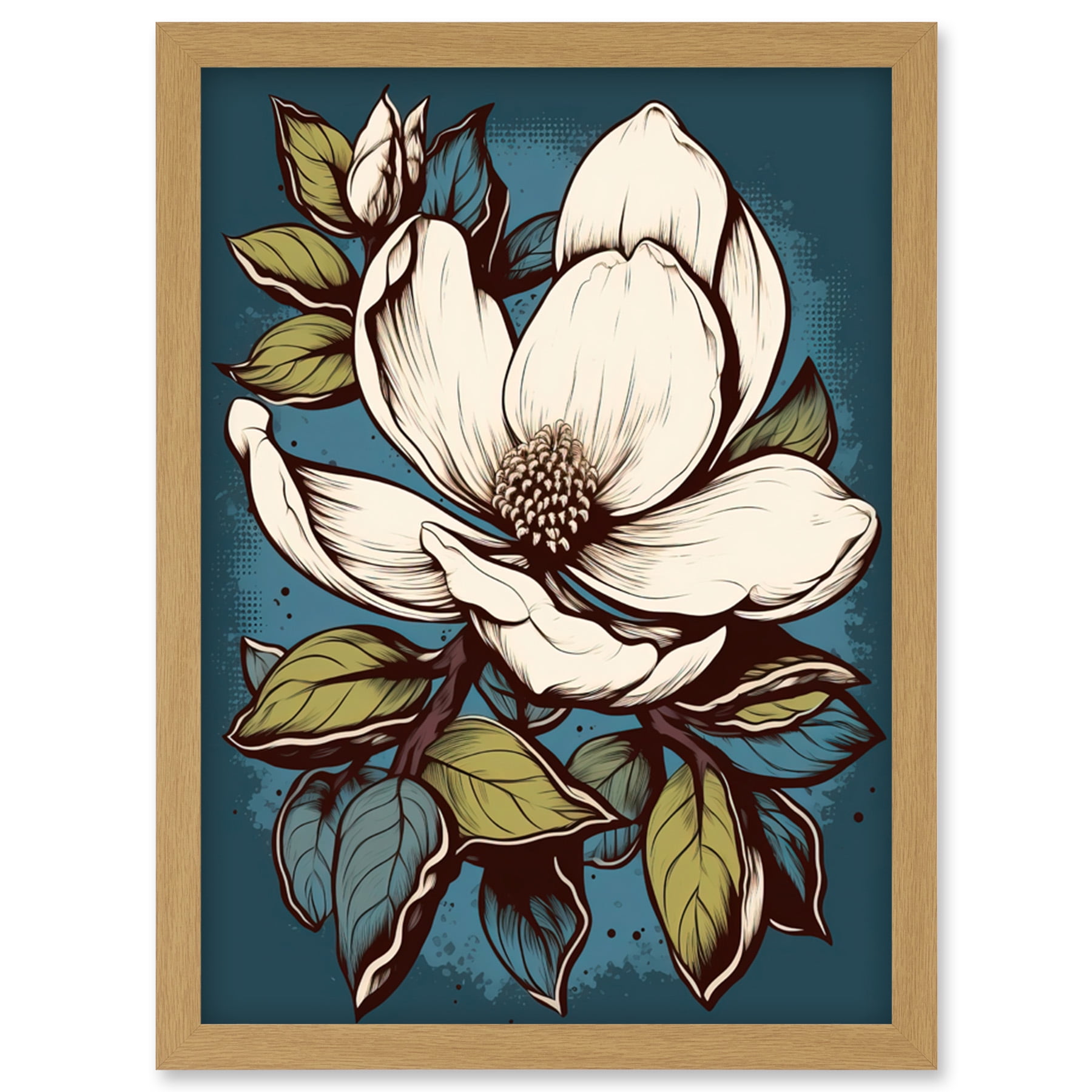 Magnolia Flower Old School USA Tattoo Ink Body Art Rockabilly Americana ...
