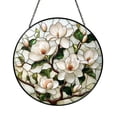 Magnolia Flower Stained Glass Style Suncatcher – Floral Window Decor ...