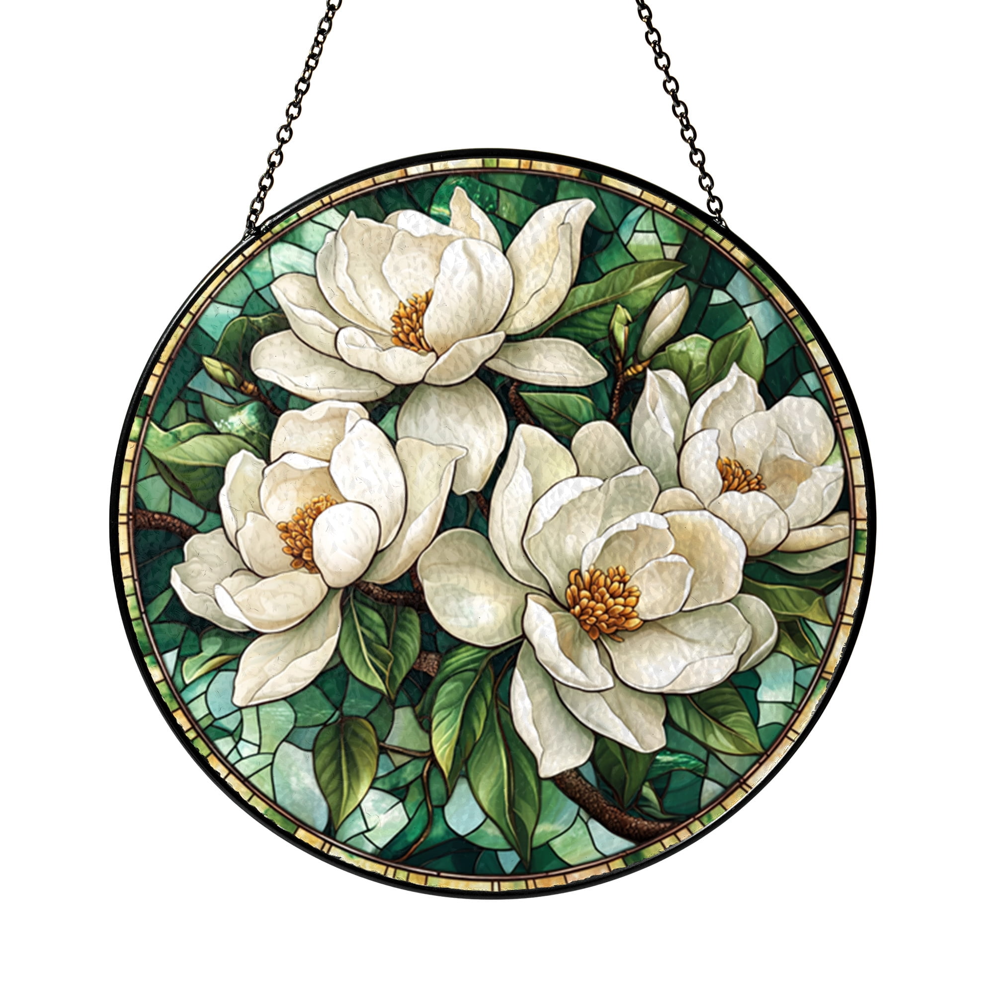 Magnolia Flower Window Hanging – Decorative Glass Art - Walmart.com