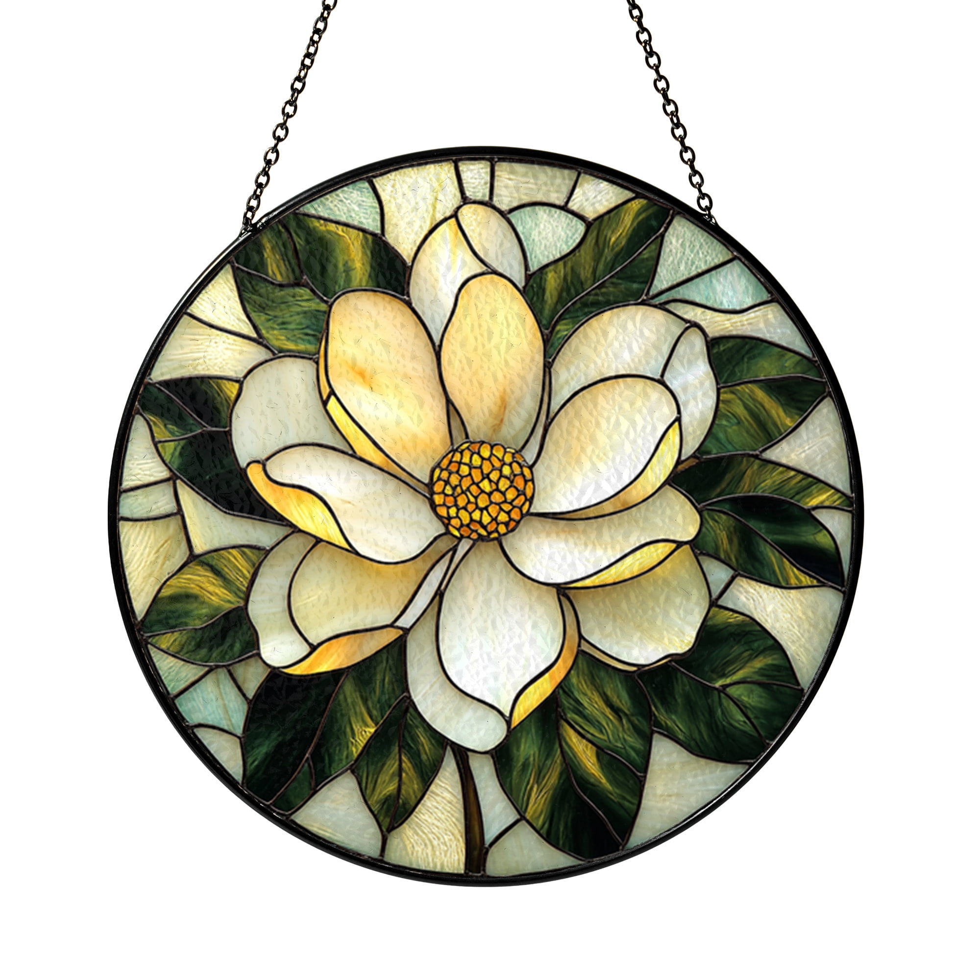 Magnolia Flower Window Suncatcher with Glass Effect, Decorative Floral ...