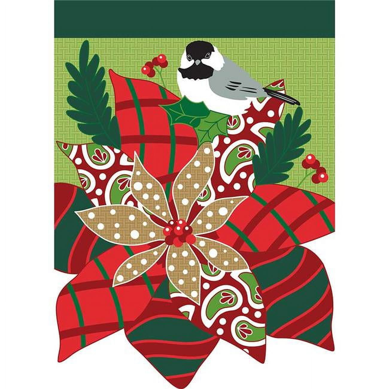 Magnolia Garden Flags 1477 13 x 18 in. Poinsettia Christmas Burlap ...