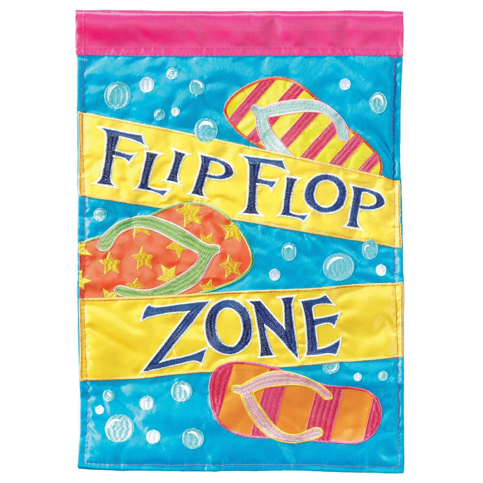 Magnolia Garden Flip Flop Zone 13 x 19 Blue Polyester Outdoor Hanging ...