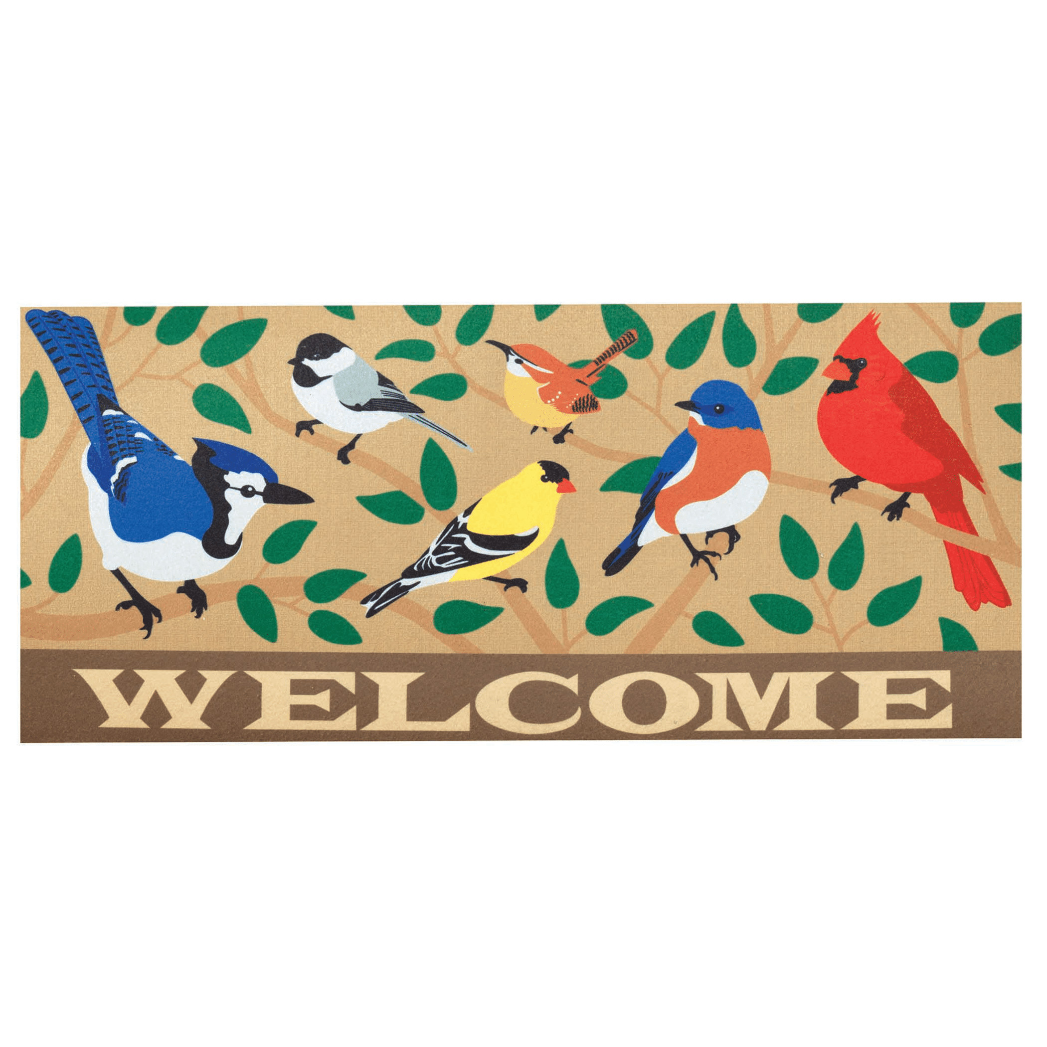 Magnolia Garden Welcome Songbirds 22 x 10 Inch Poly Rubber Doormat ...