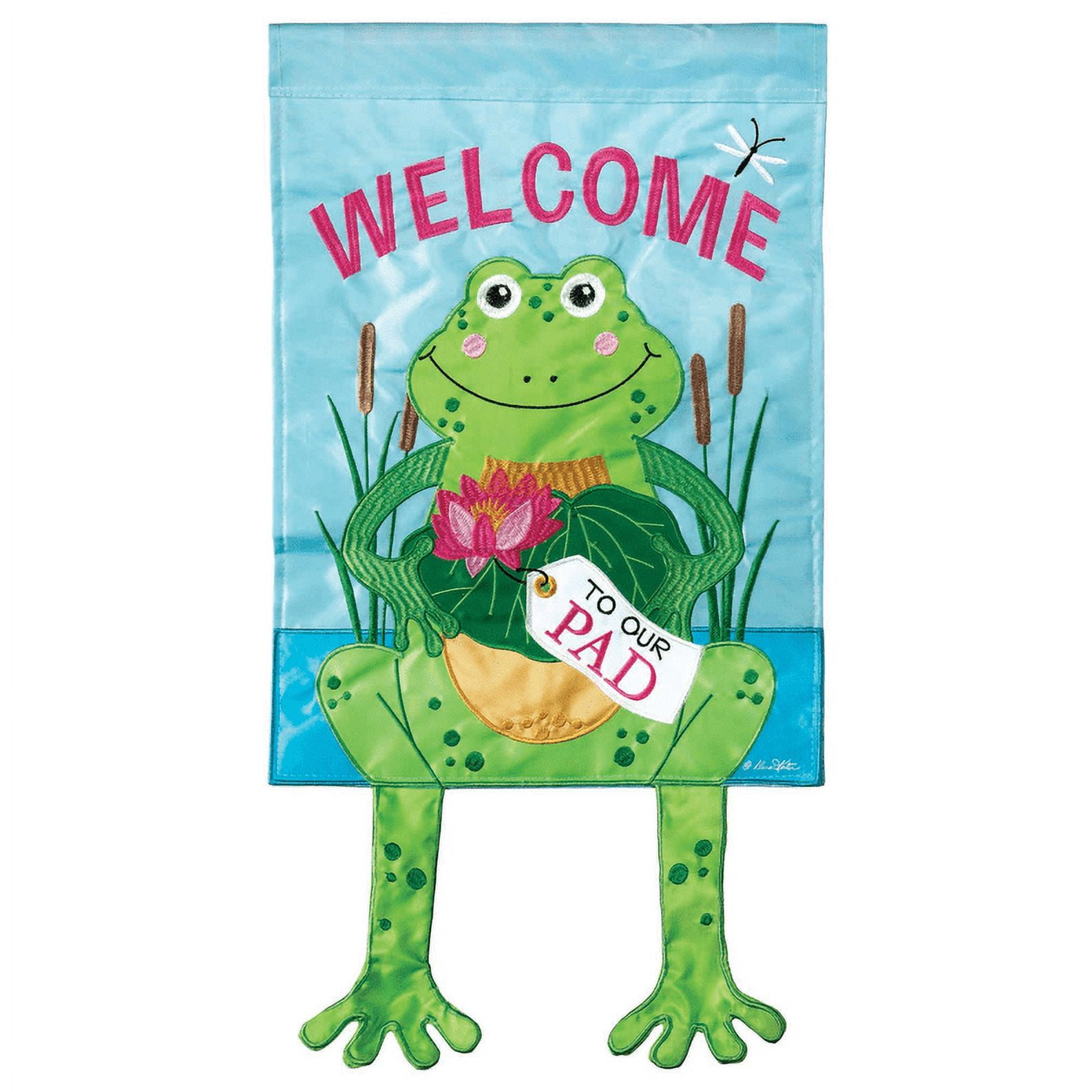 Frog Welcome To Our Pad Crazy Leg Flag - Walmart.com