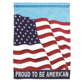 Toland Home Garden American Daisies Flower Patriotic Flag Double Sided ...