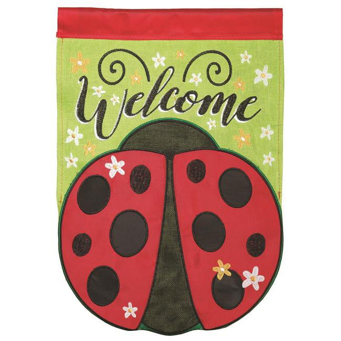 Magnolia Gardens M011308 13 x 18 in. Welcome Lady Bug Shaped Burlap ...