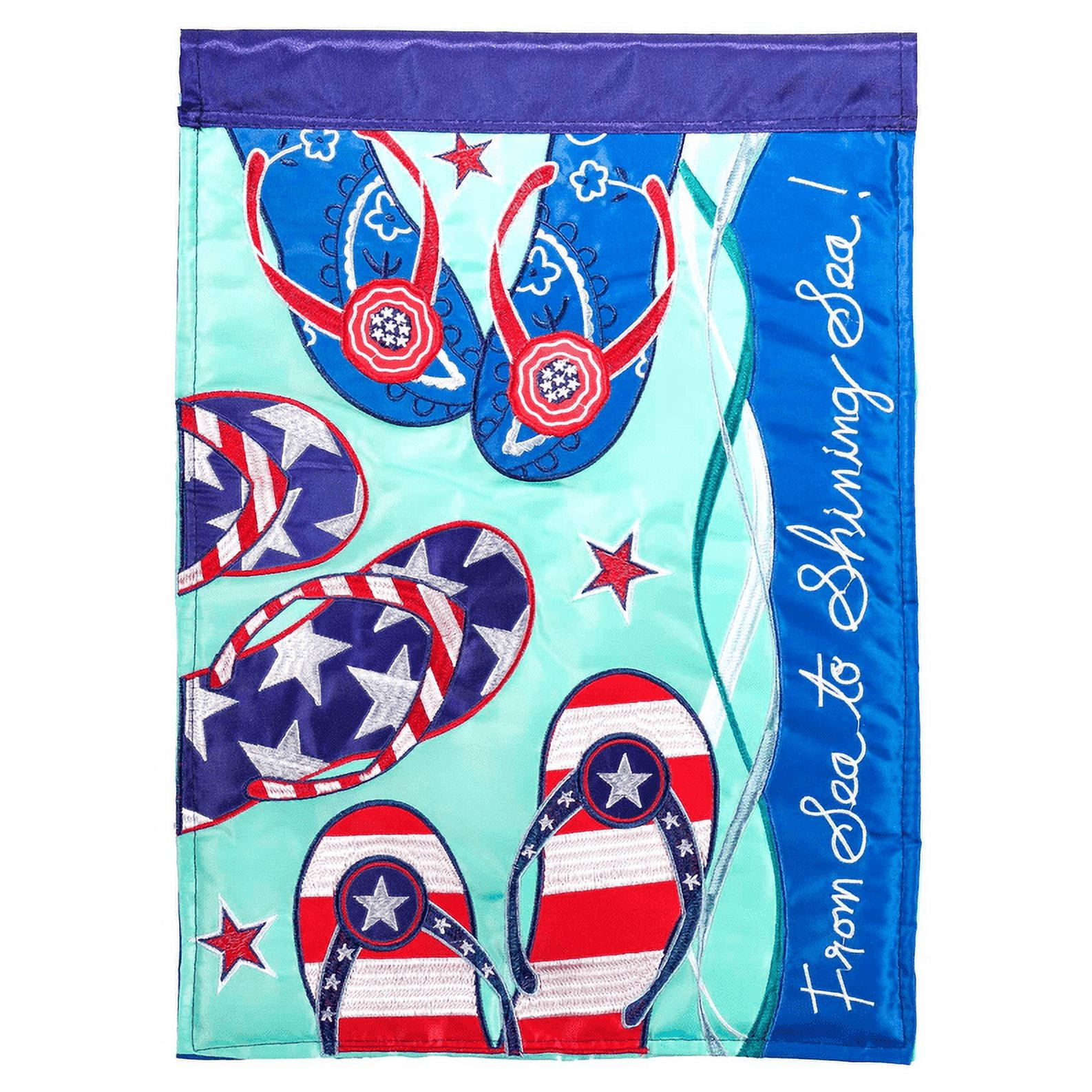 Magnolia Gardens M011410 13 x 18 in. Double Applique 4th Flip Flops ...