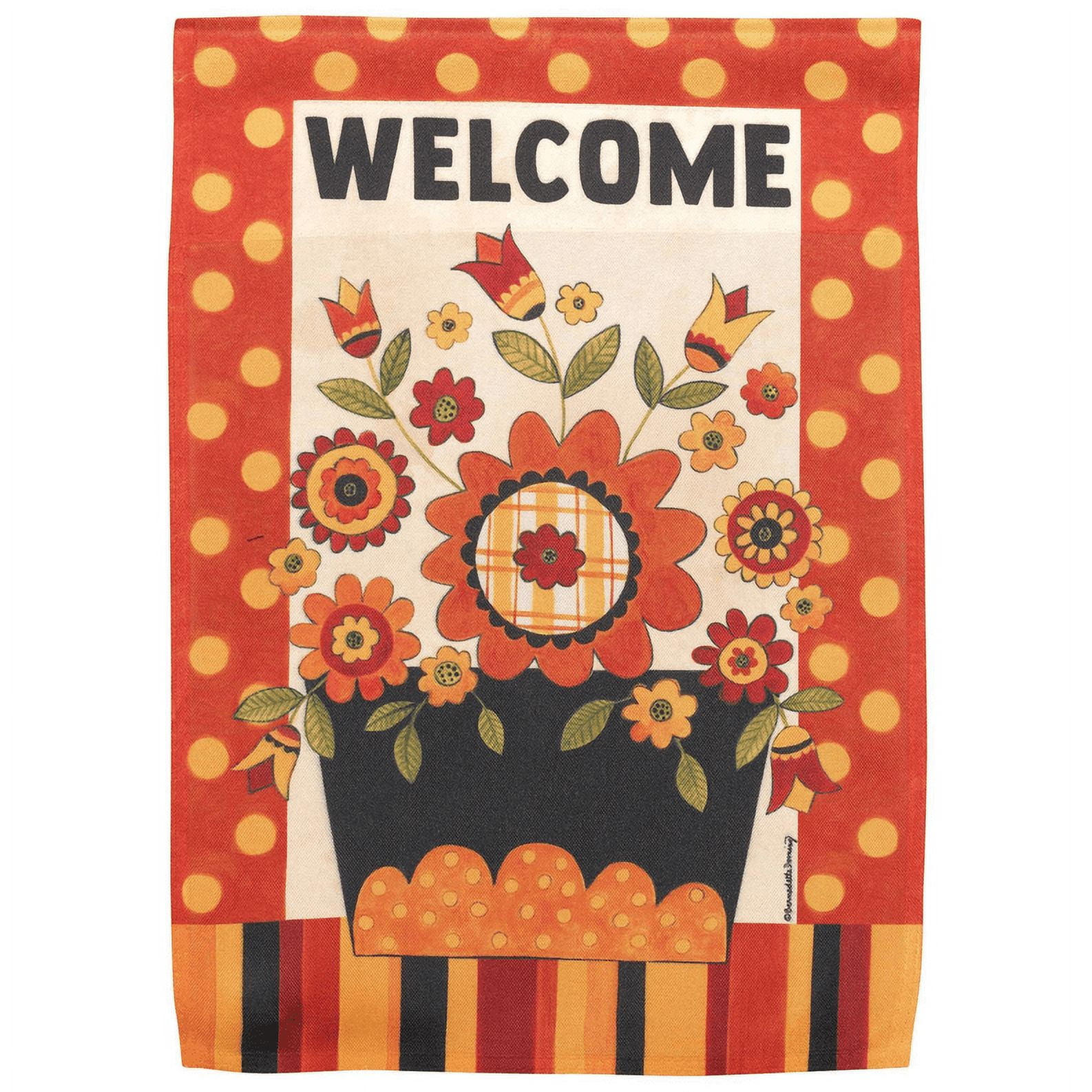 Magnolia Gardens M080129 13 x 18 in. Fall Flower Basket Flag Print ...