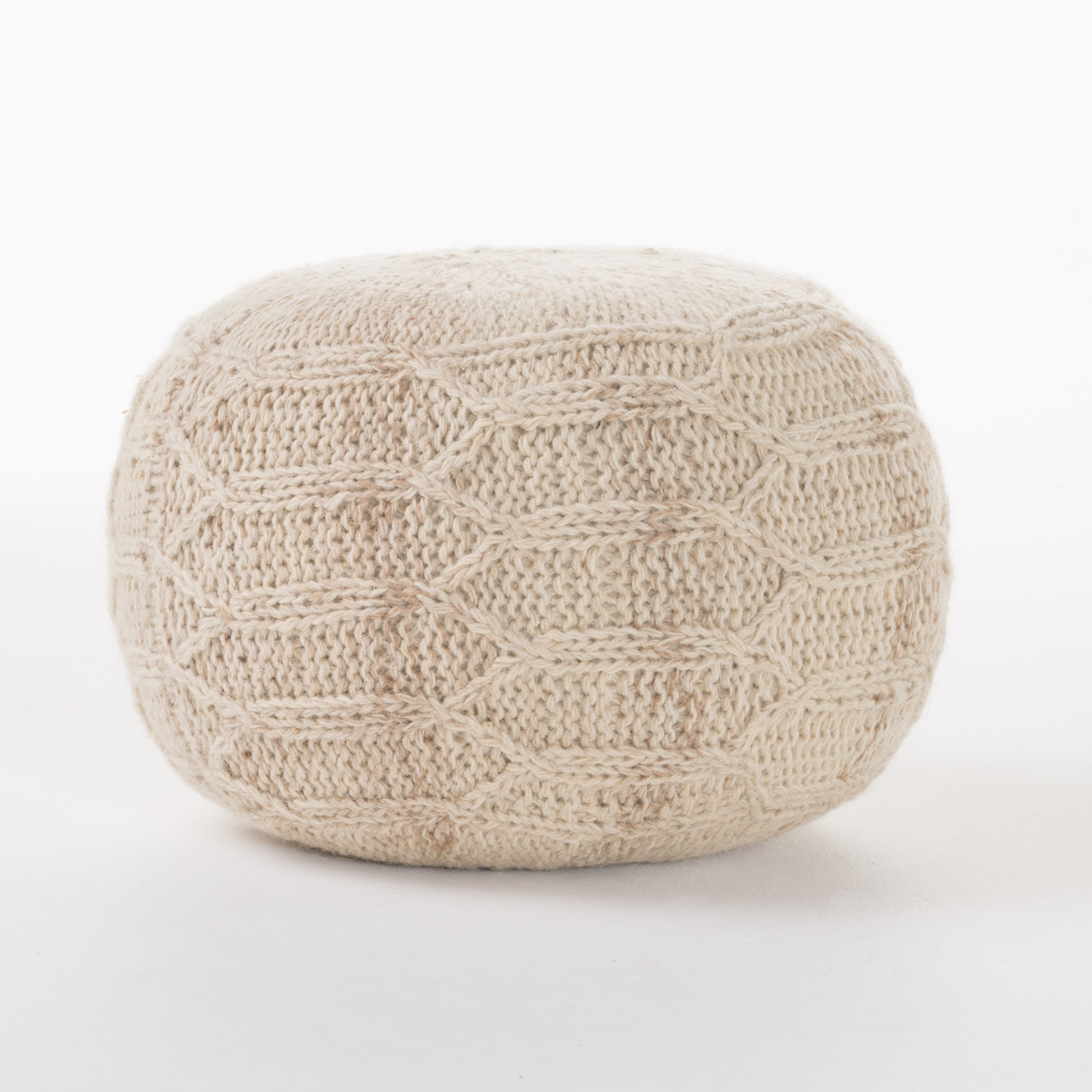 Magnolia Handwoven 100% Wool Pouf - Walmart.com