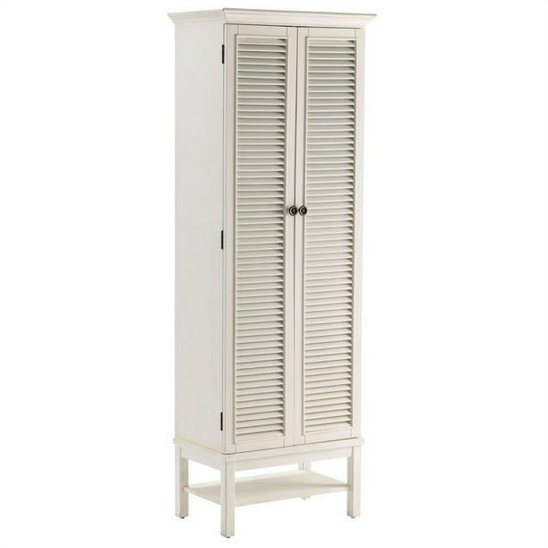Magnolia Louvered 2 Door Tall White Storage Cabinet made of Wood ...
