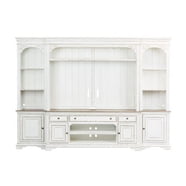 ACME Dresden Wooden Entertainment Center with Bridge in Vintage Bone ...