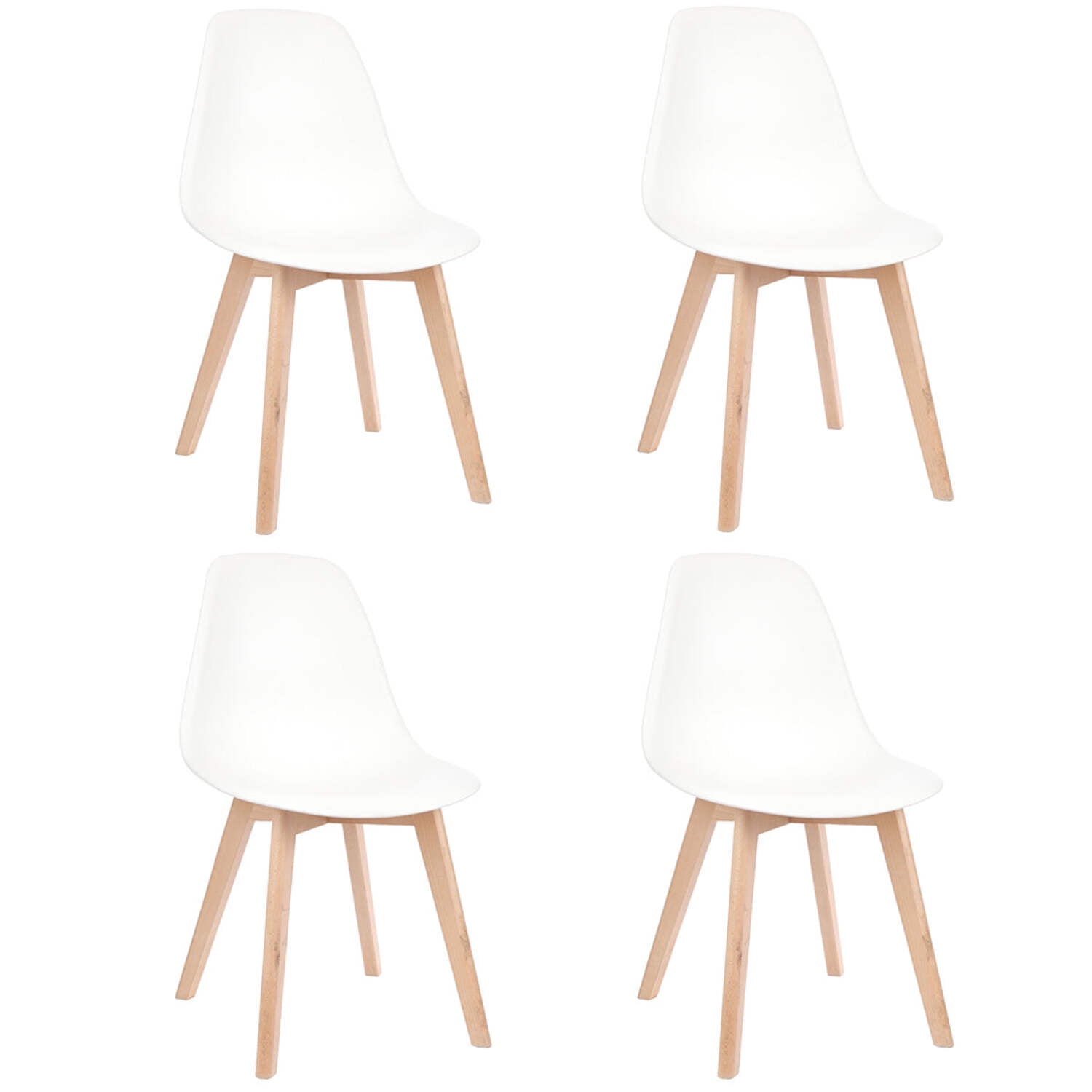 Magnolia Modern Polypropylene Dining Side Chairs, White (Set of 4 ...