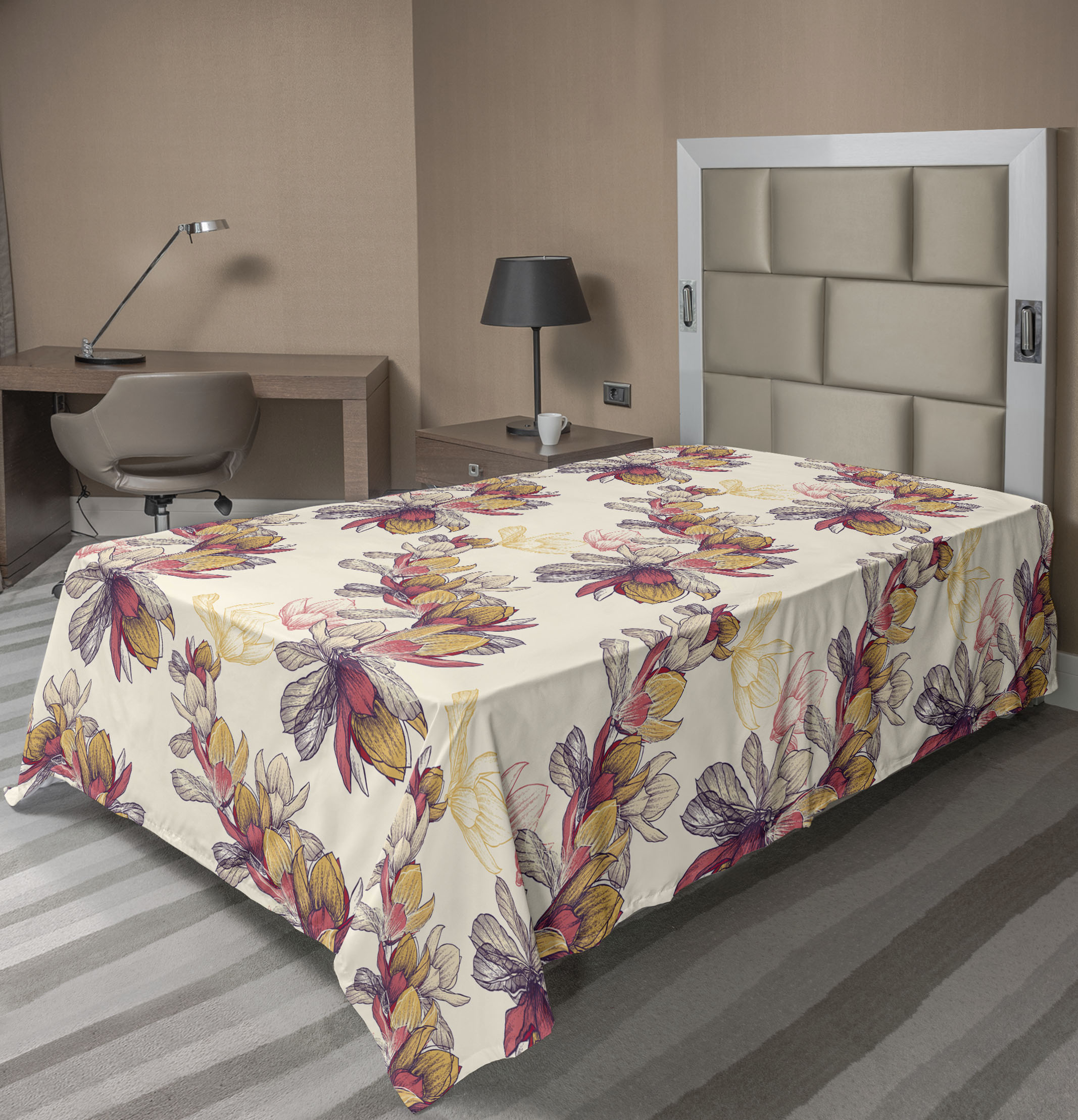 Ambesonne Magnolia Pattern Flat Bedding Sheet Soft Top Sheet, Flowers ...