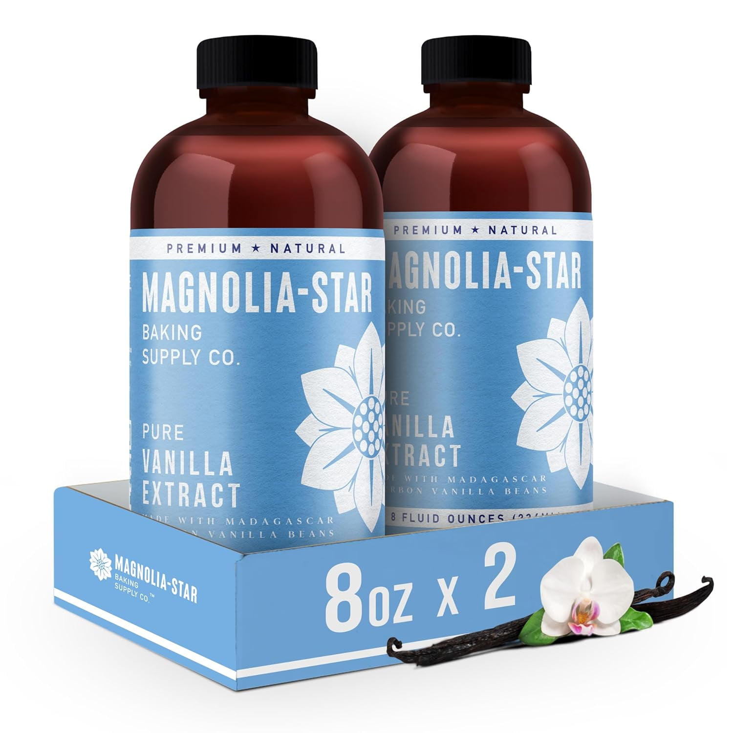 Magnolia-Star Pure Vanilla Extract, 16 oz., Made from Hand-Selected ...