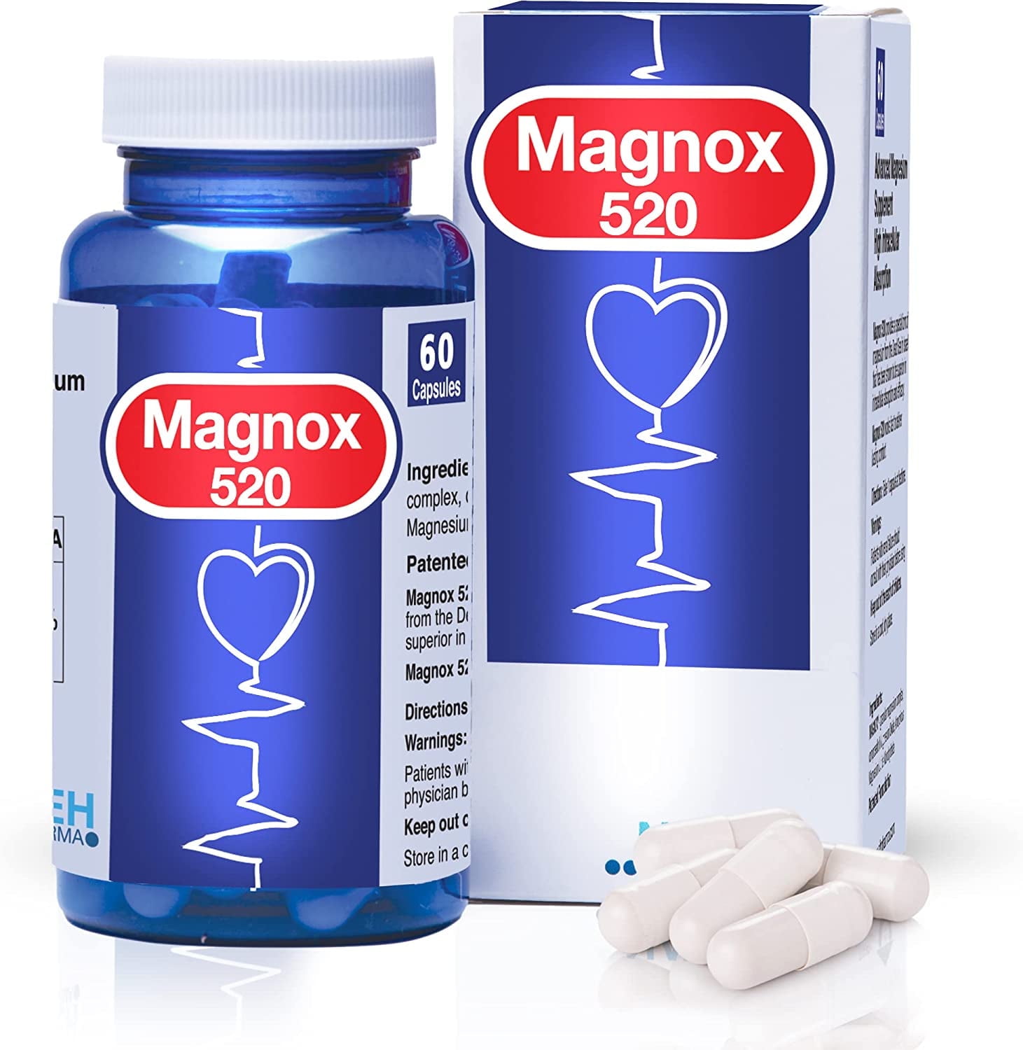 Magnox, Magnesium Supplements for Muscle Relief 60 Pills 520 mg ...