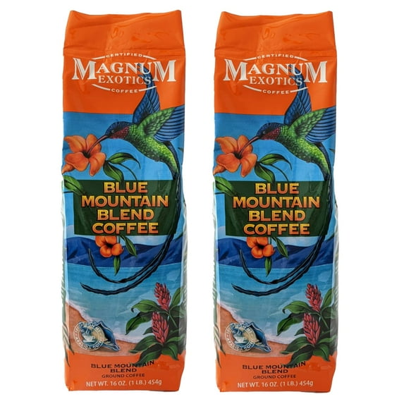 Magnum Exotics Coffee, Blue Mountain Ground Coffee Blend - Light-Medium ...
